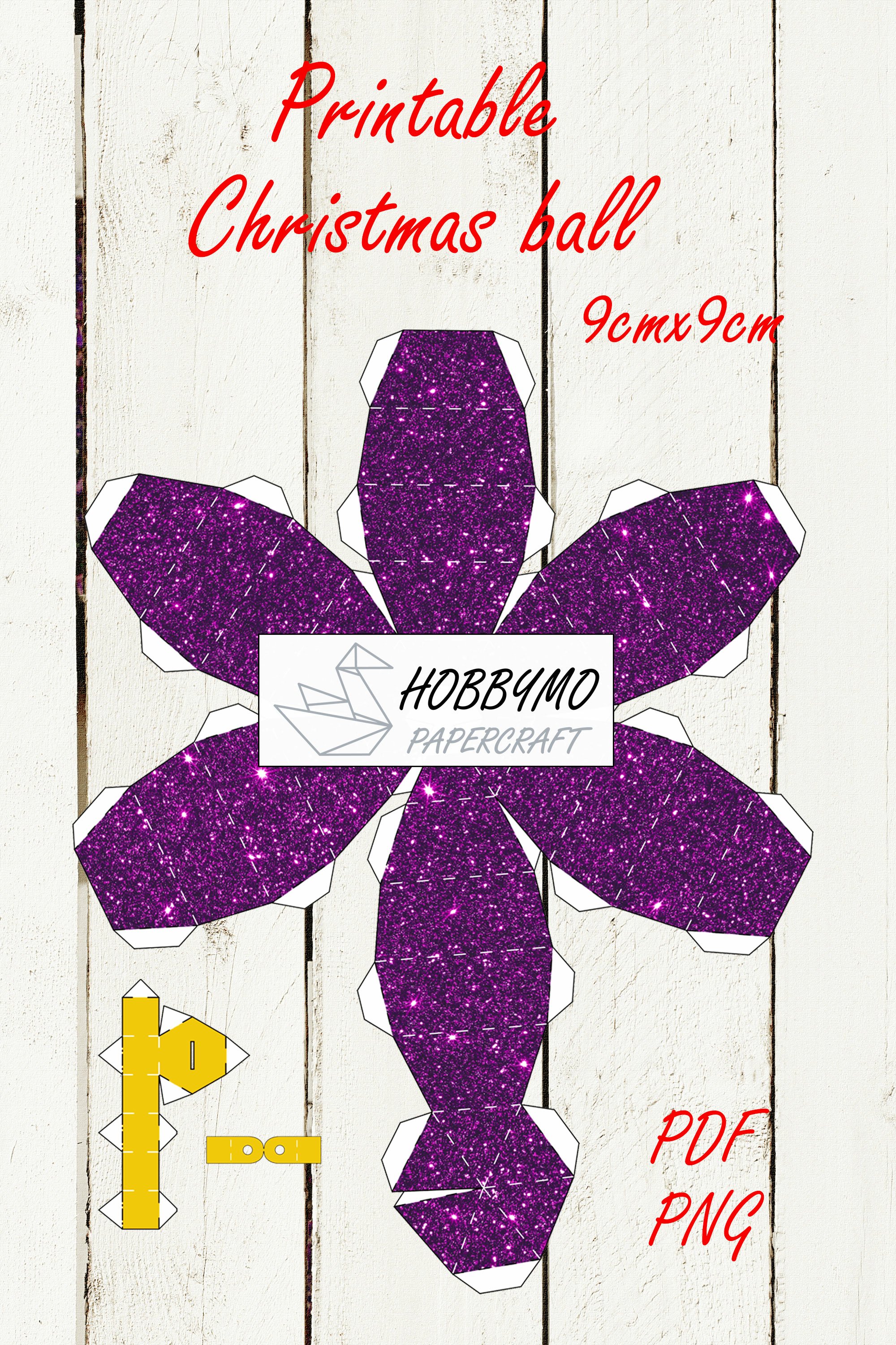 DIY Paper Christmas Ball 3D Papercraft Printable PDF