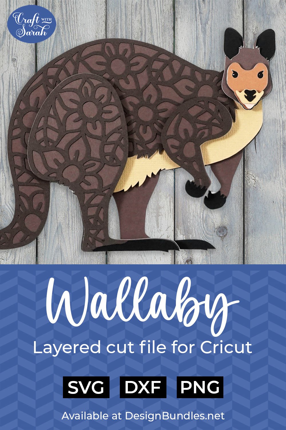 Wallaby SVG | 3D Layered Australian Wallaby Cutting File