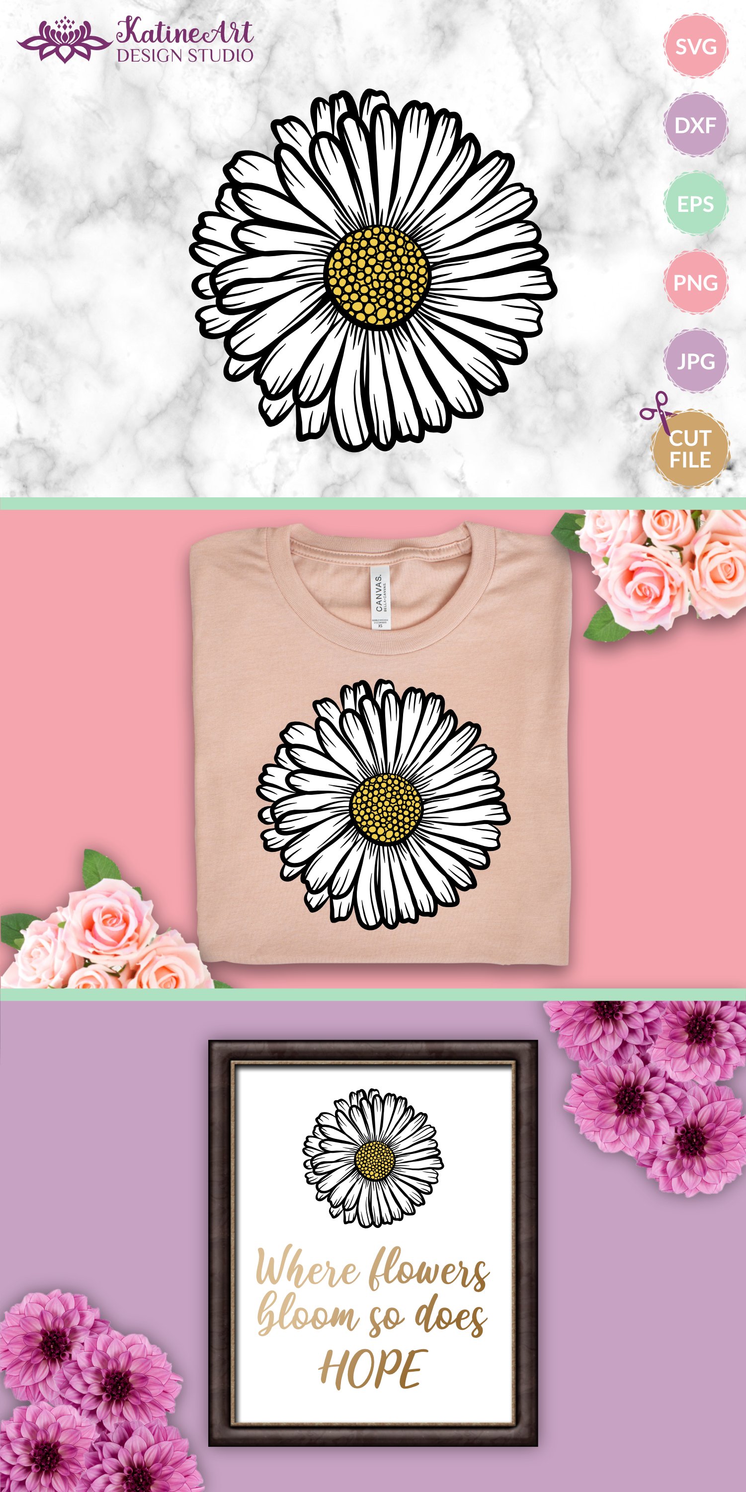 Daisy Svg Spring Flower Floral Clipart Botanical Vector