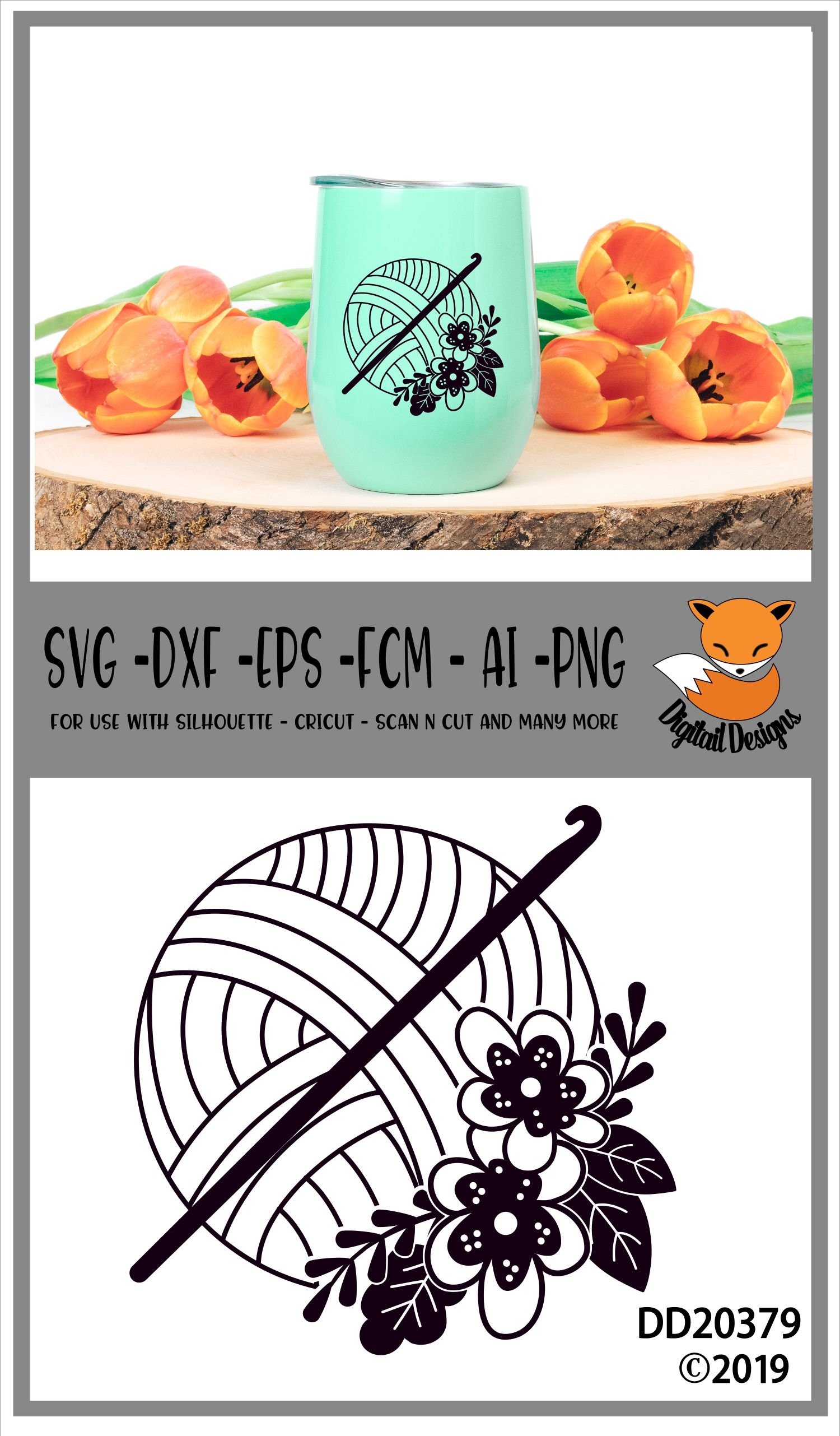 Floral Doodle Crochet SVG