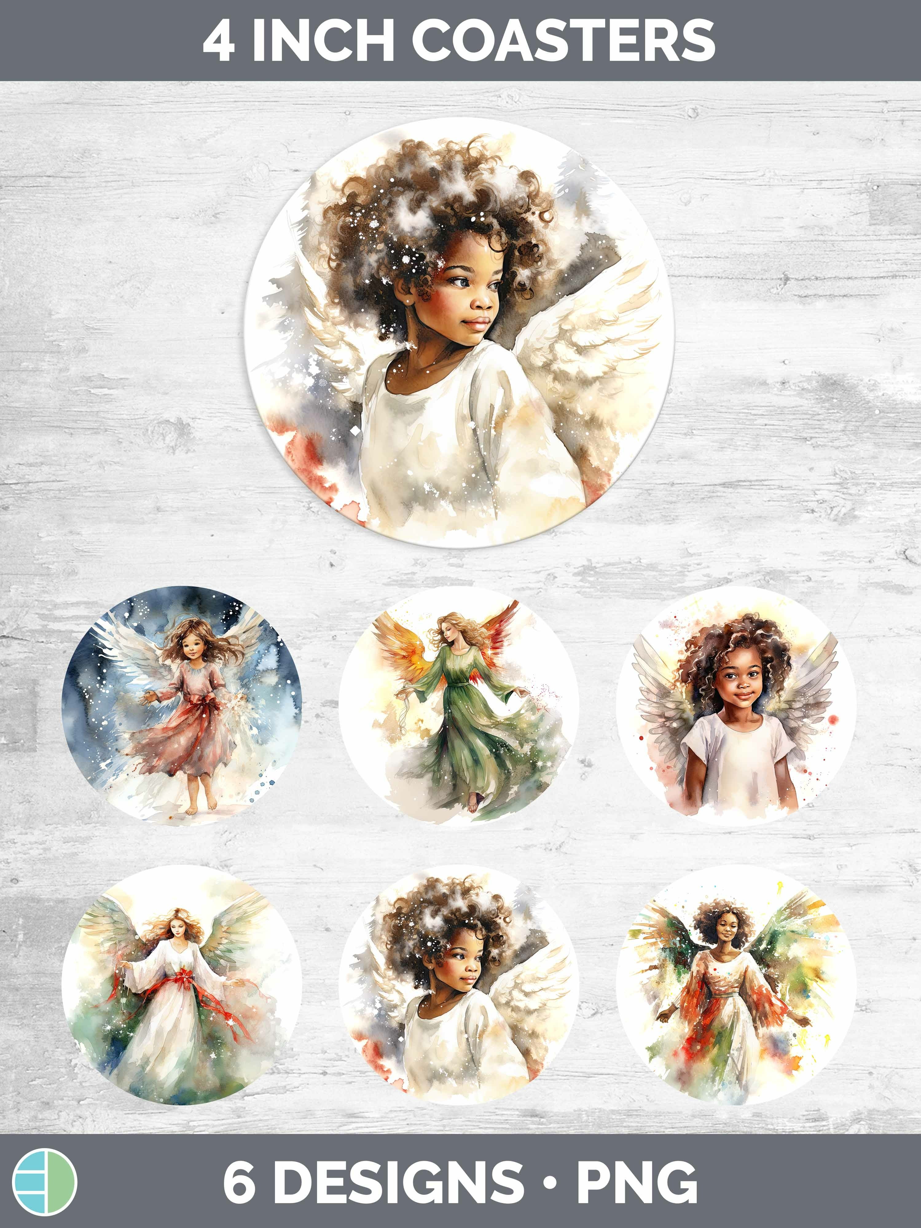Christmas Angel Round Coaster | Bundle Coaster Designs