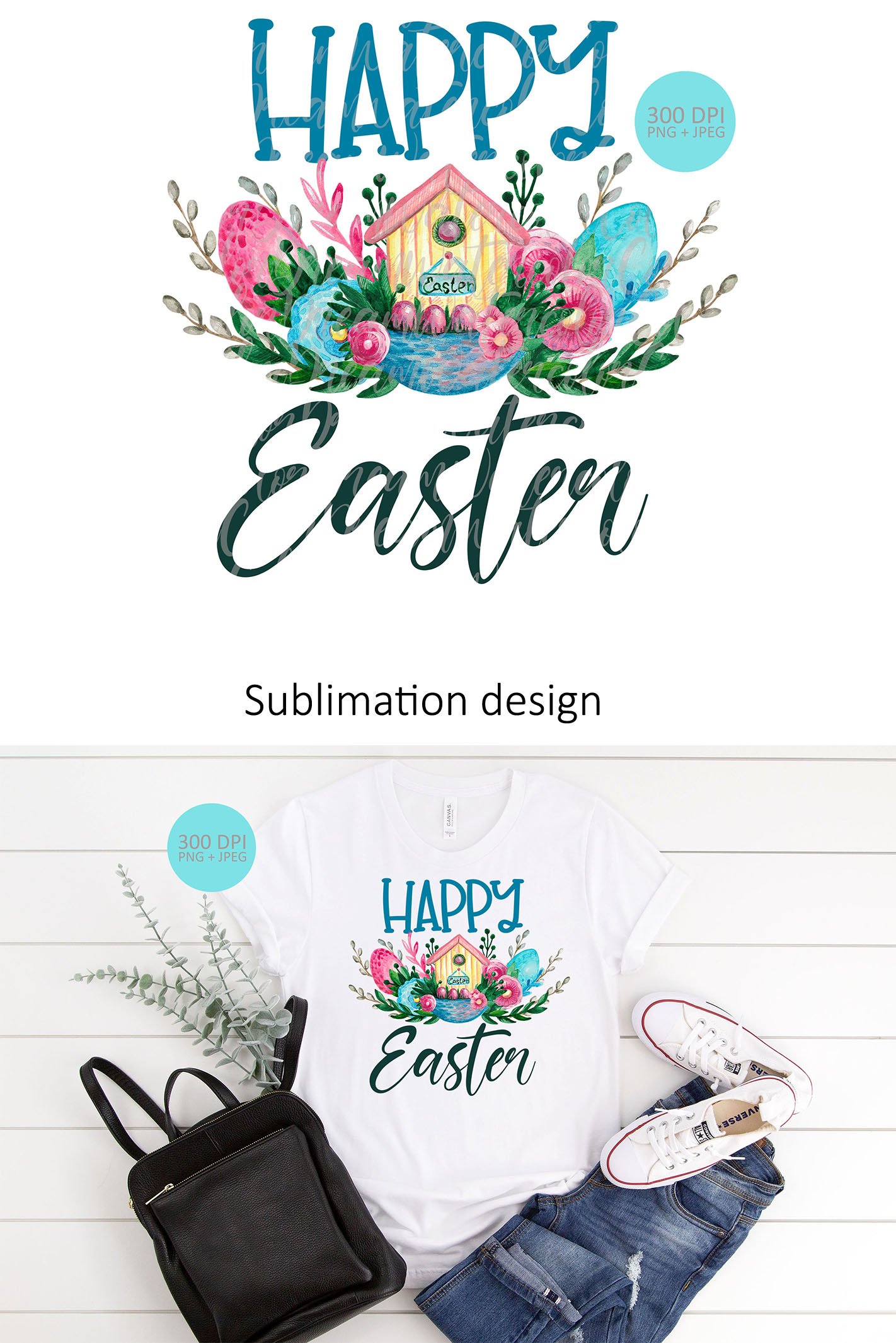 Happy Easter Sublimation design PNG (1260804)