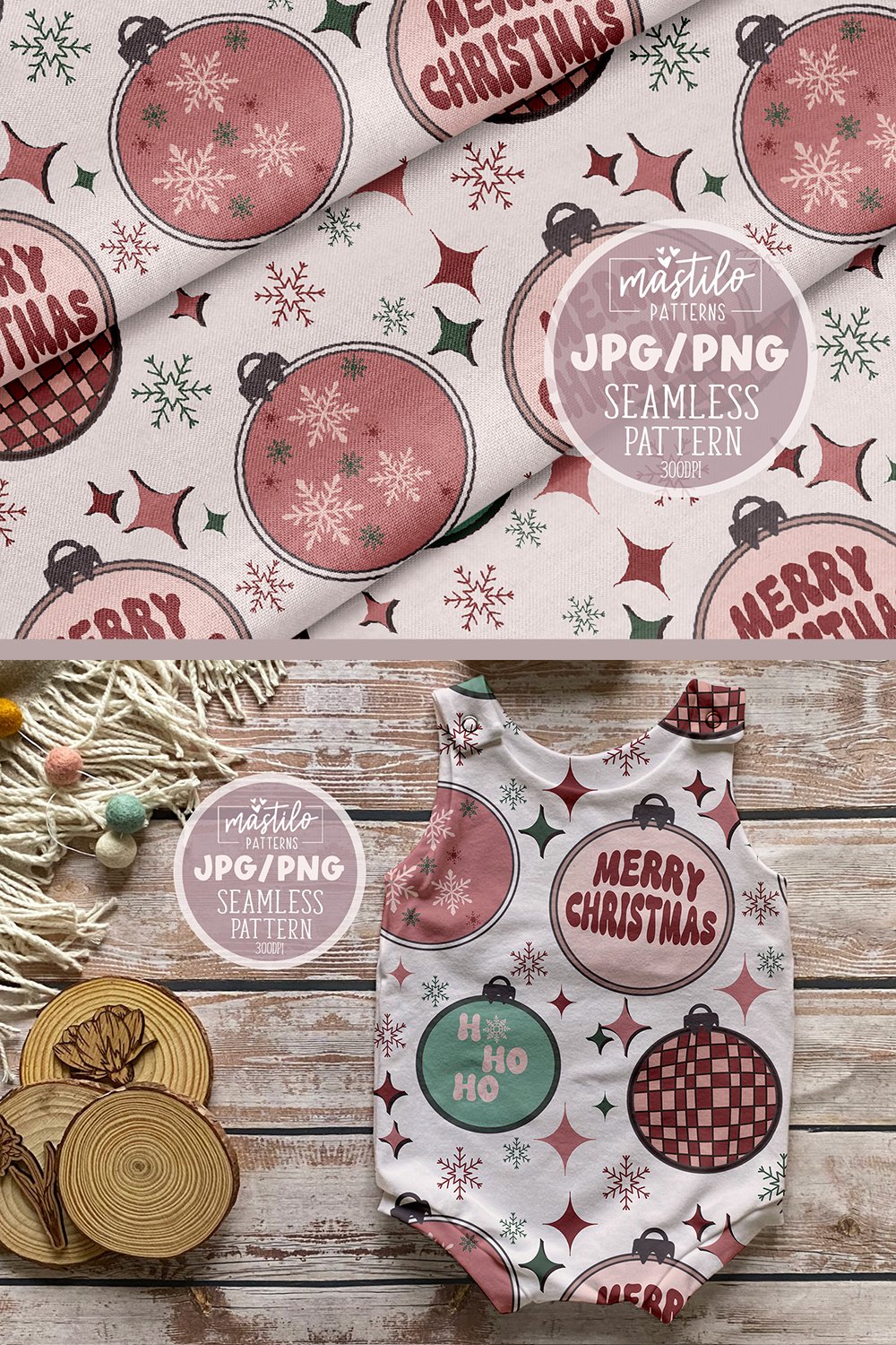 Retro Christmas Ornaments Seamless Pattern | Retro Christmas