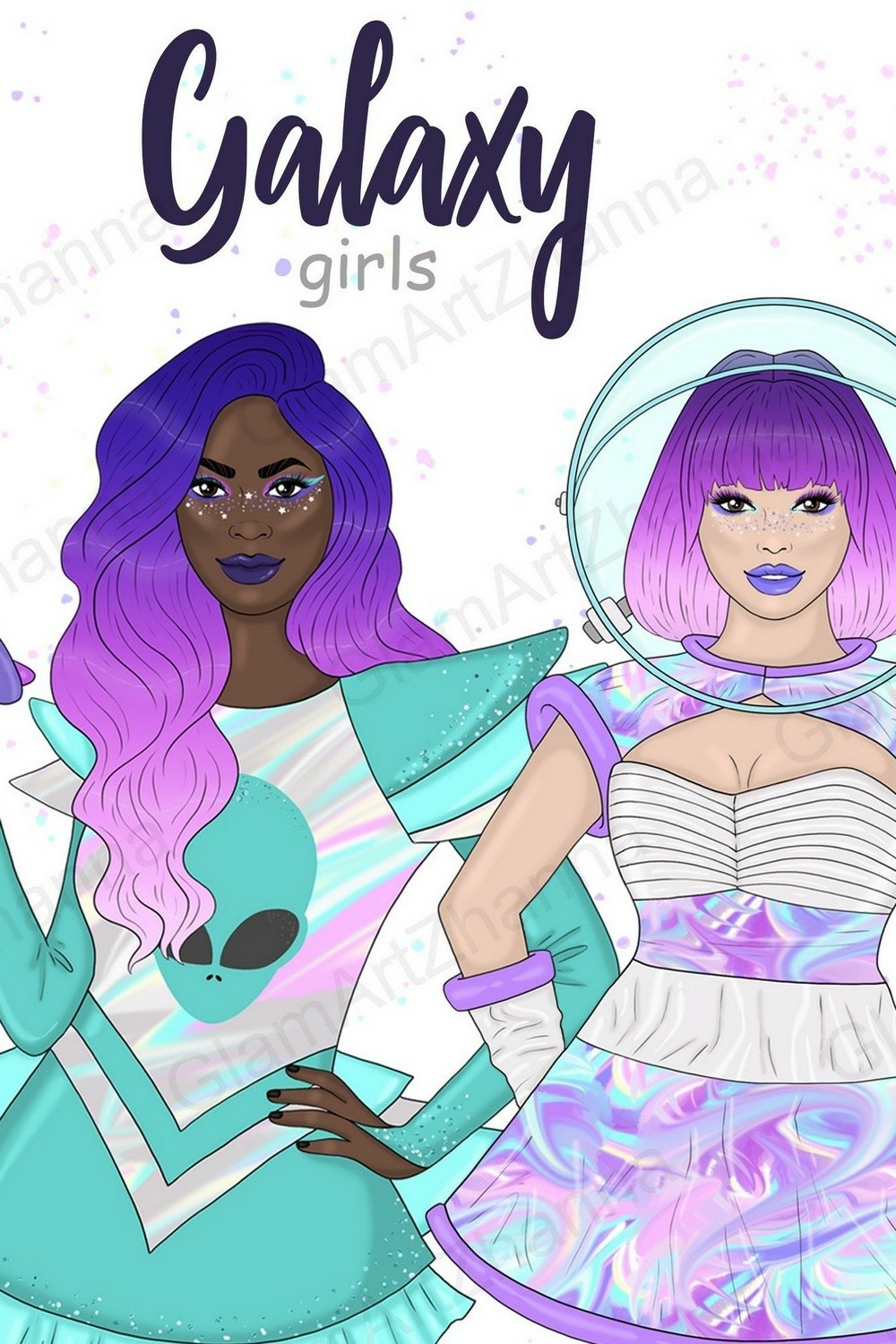 Galaxy GIRLS Space Cosmic Astronomy Planet Kawaii Astral PNG