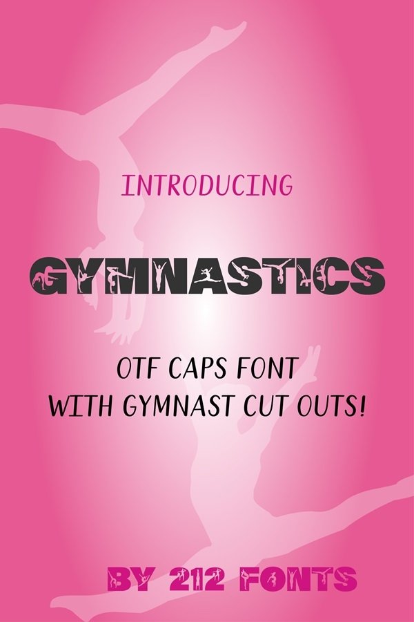 212 Gymnastics Caps Display Font Gymnast Alphabet OTF