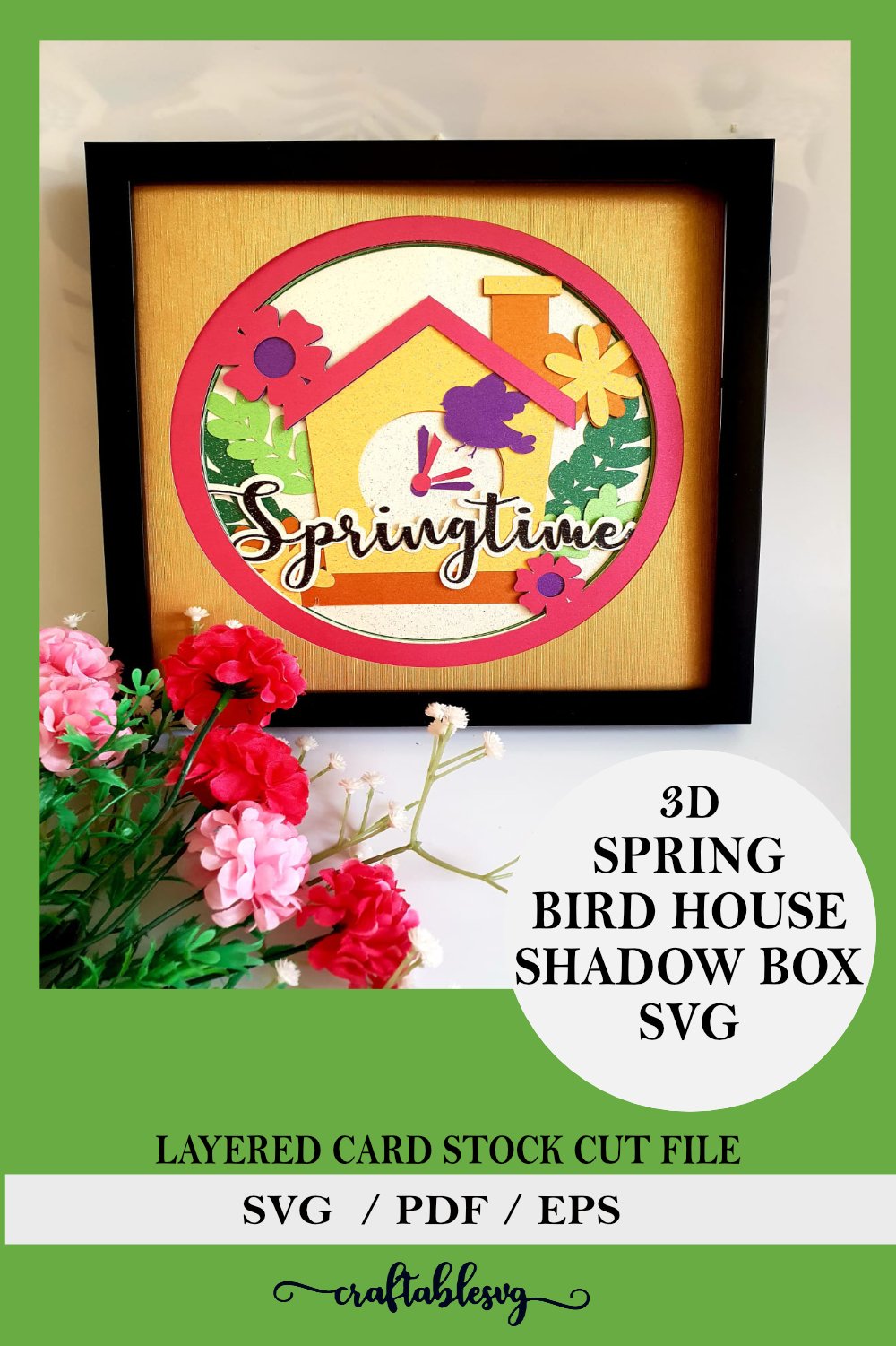 Spring Time SVG/ Birds 3D Shadow Box Layered paper cut