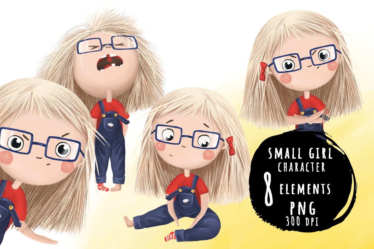 Cute girl character bundle. Part 1