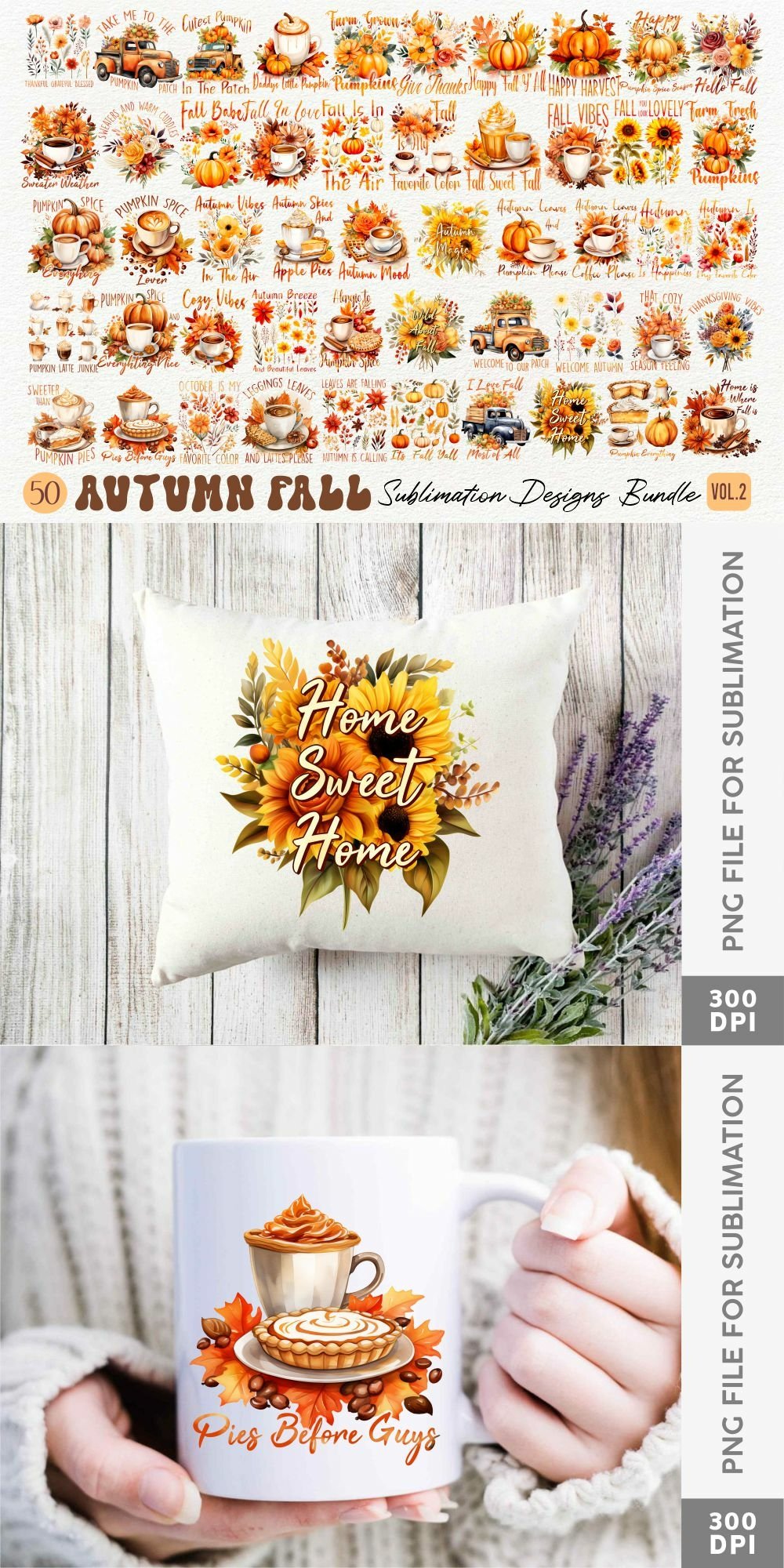 Autumn Fall Sublimation Designs Mega Bundle Vol 2