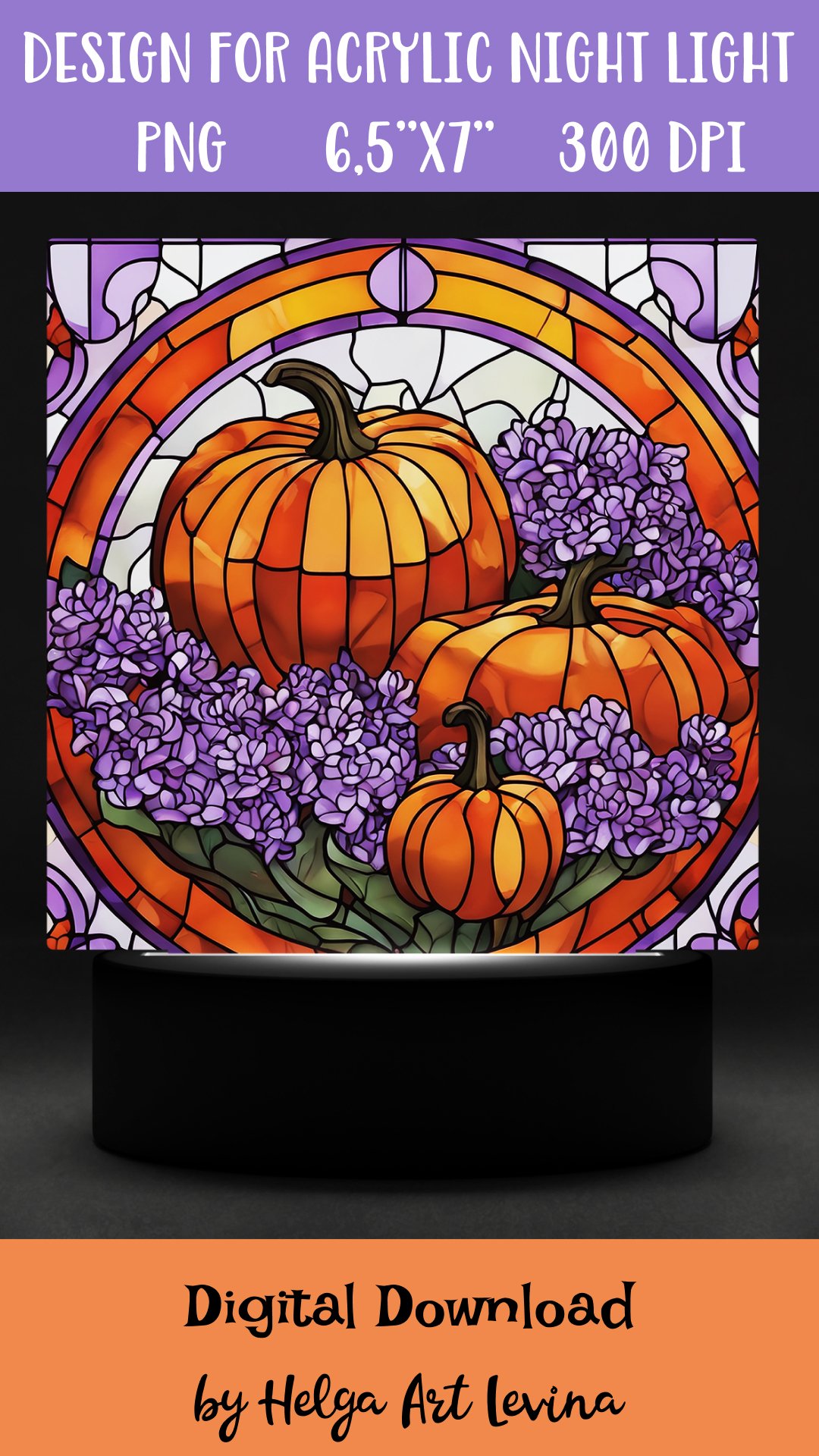 Pumpkin Sublimation| Acrylic night light PNG (2835643)