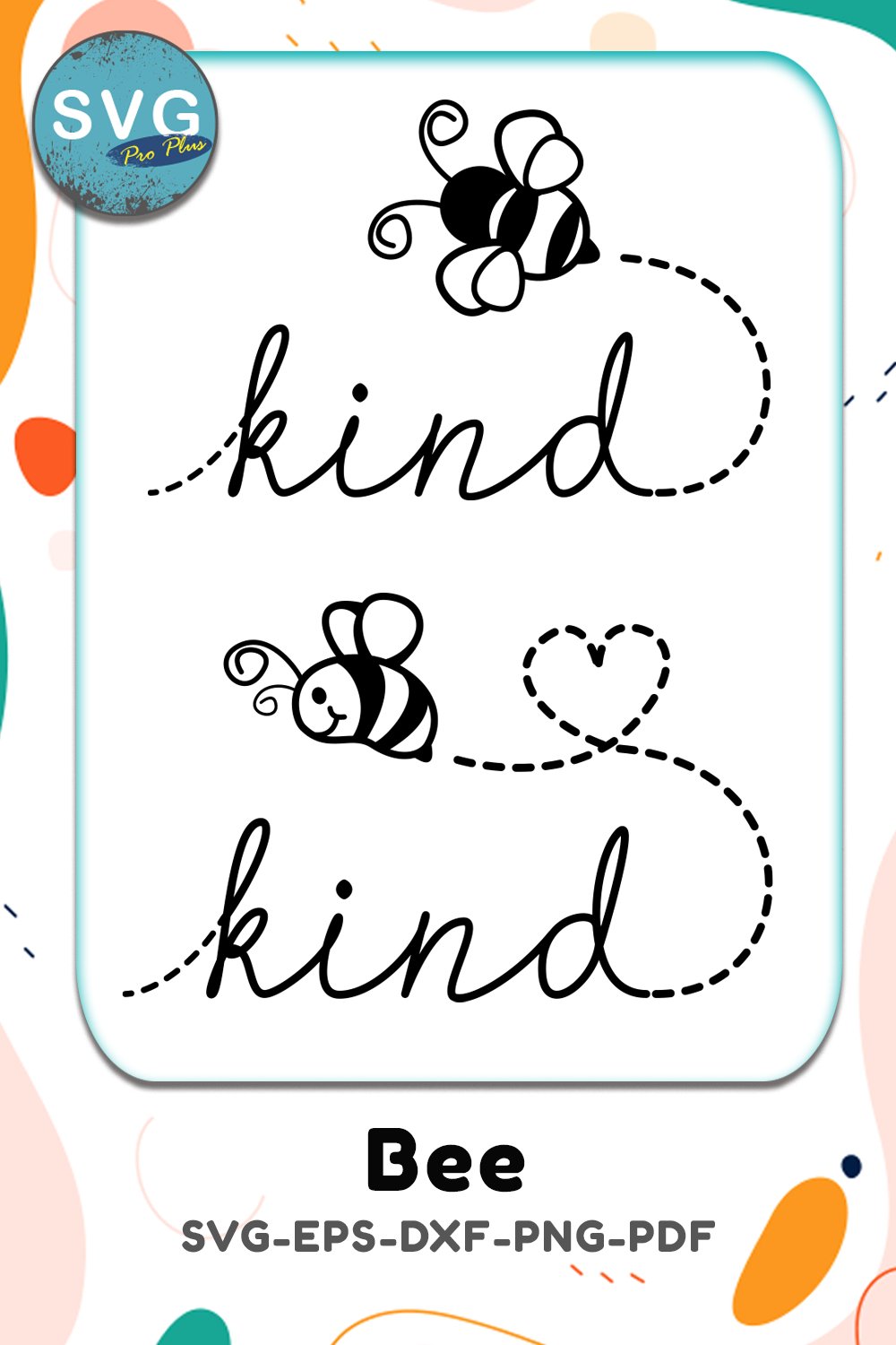 Bee Kind svg Bee kindness svg, bumble bee, dotted line