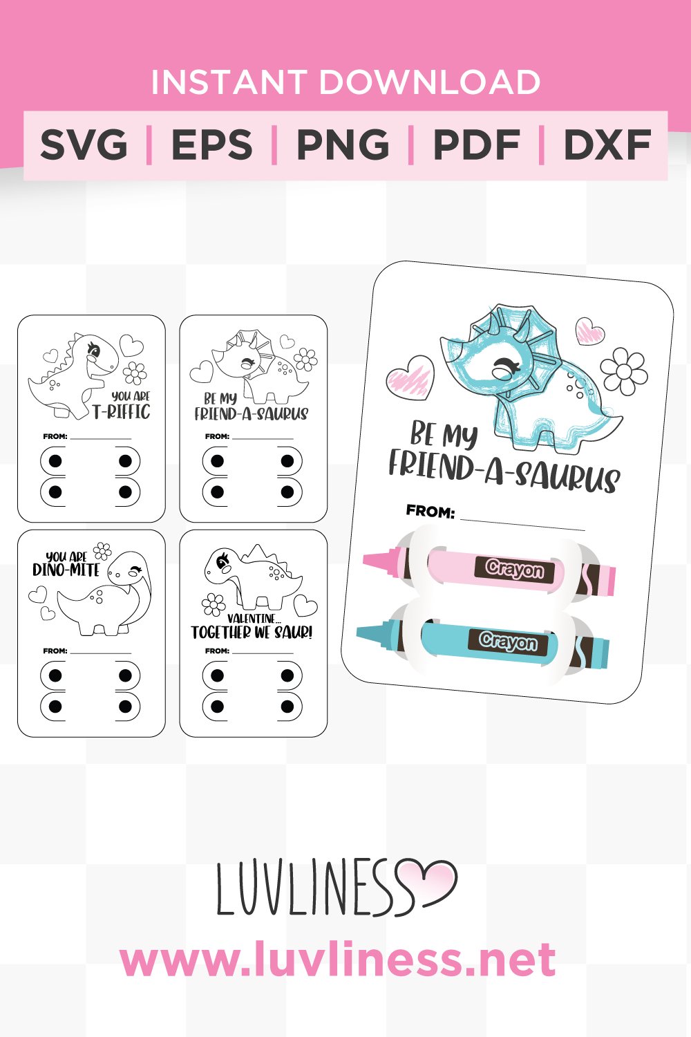 Valentine's Day Crayon Coloring Card with Axolotl Cut File