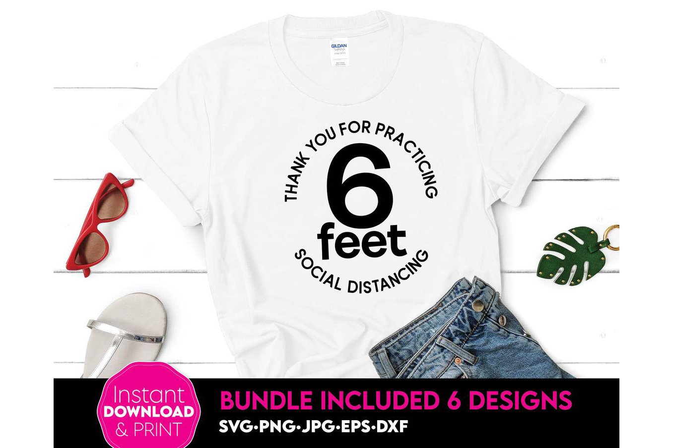 6 Feet SVG, Pandemic SVG Bundle, Quarantine SVG (1125746)