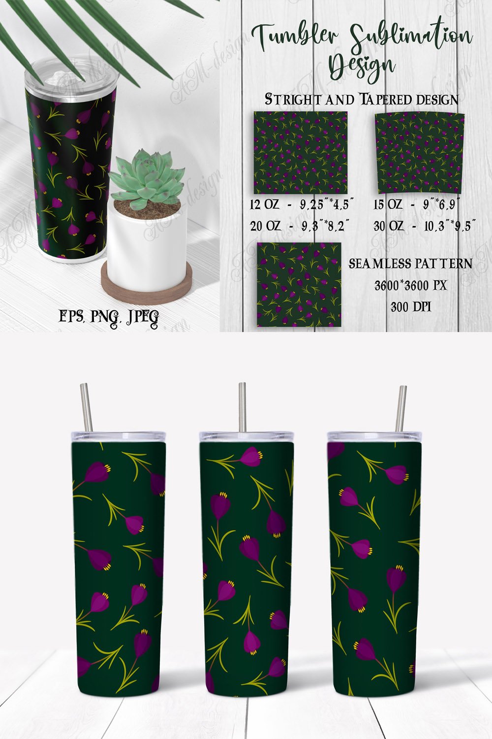 Tumbler sublimation design dark