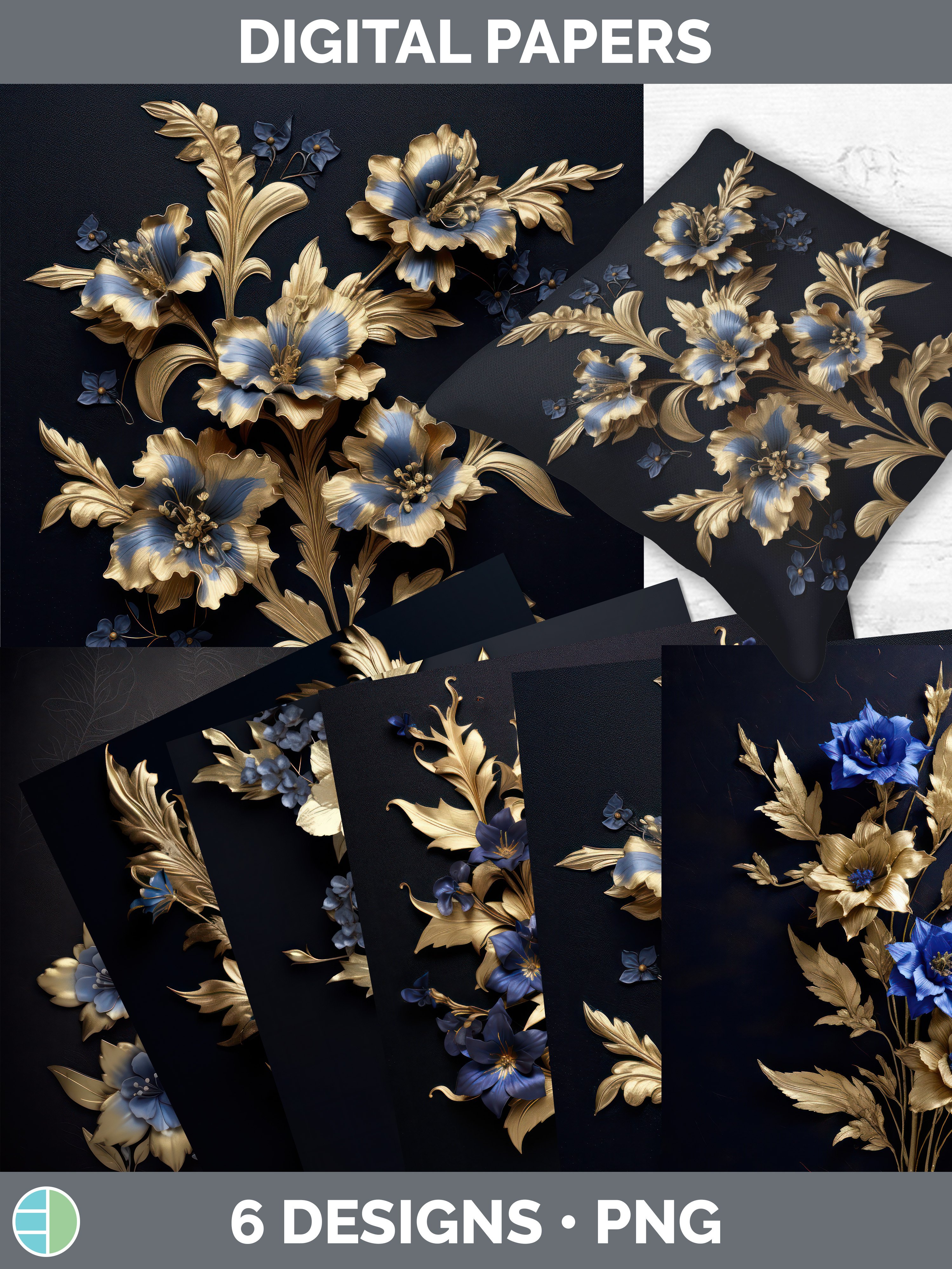 3D Elegant Delphinium Flowers Paper Backgrounds | Digital Sc