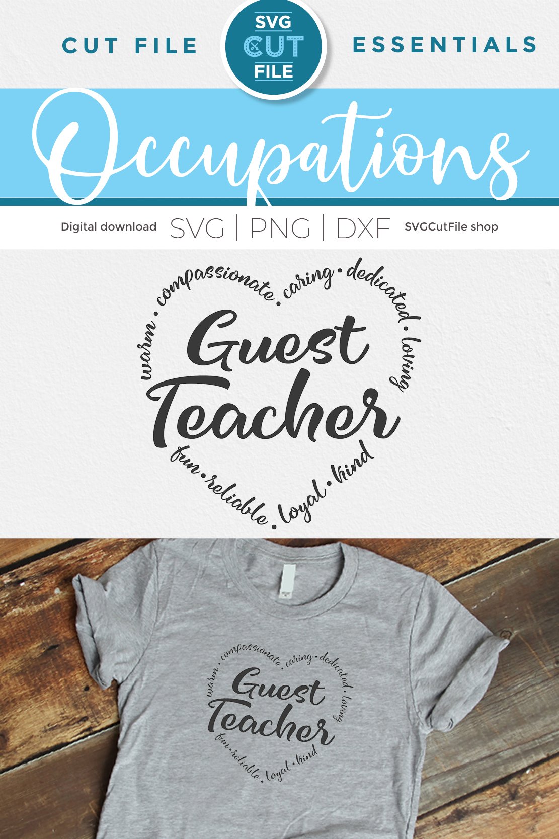 Guest teacher svg, a substitute teacher svg for crafters