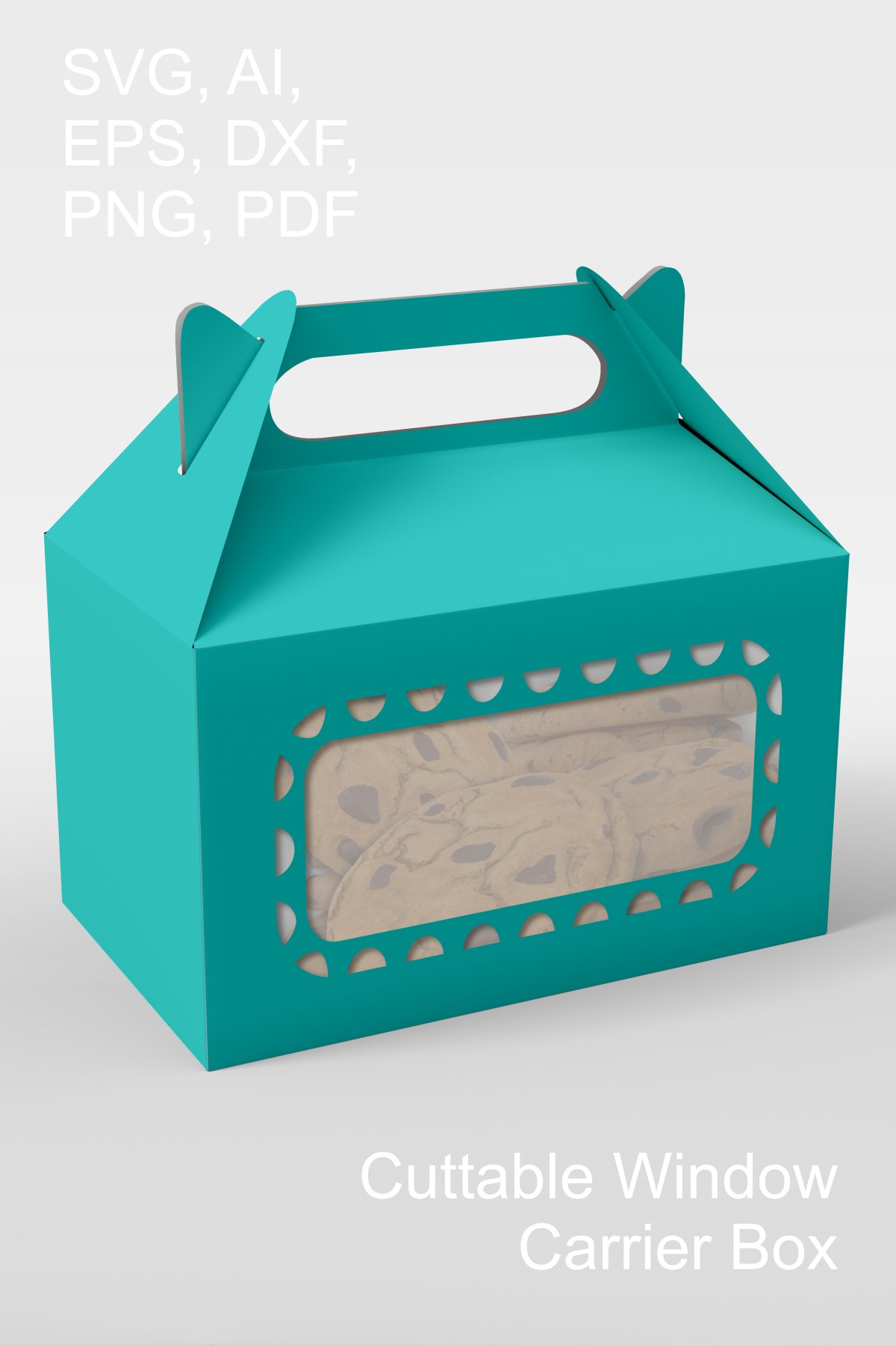 Half Circles Around Windows Carrier Box | Gift Box Template