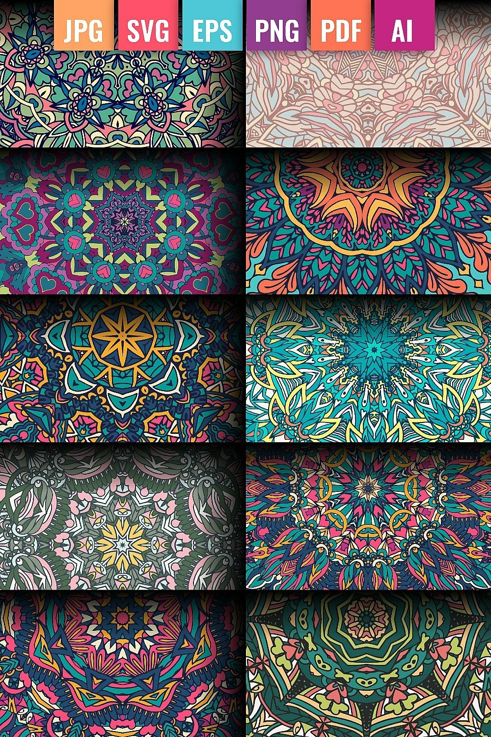 Abstract Boho vector Festive Mandala Seamless 36