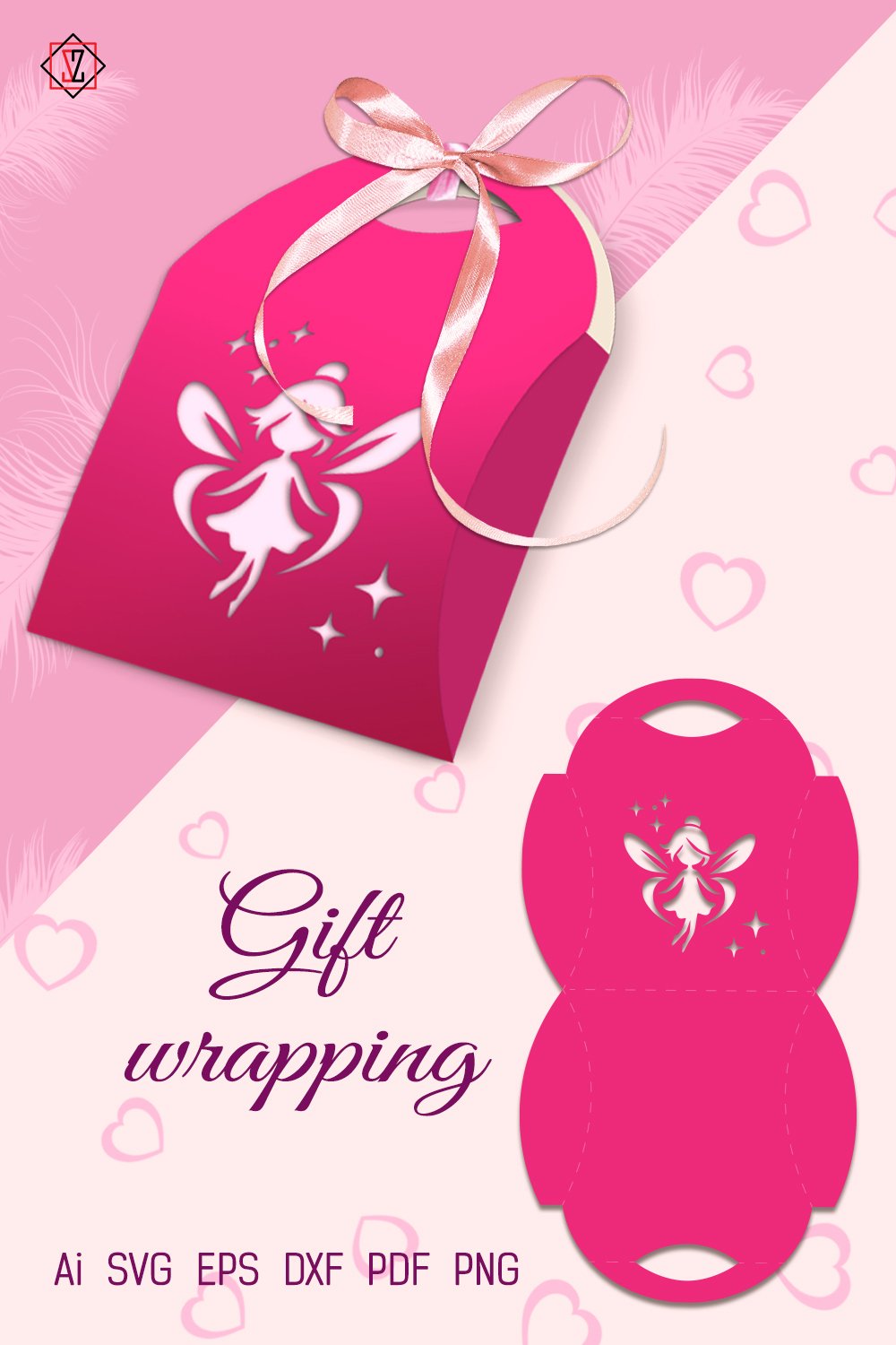 Gift wrapping template “Little Fairy”/Cut file
