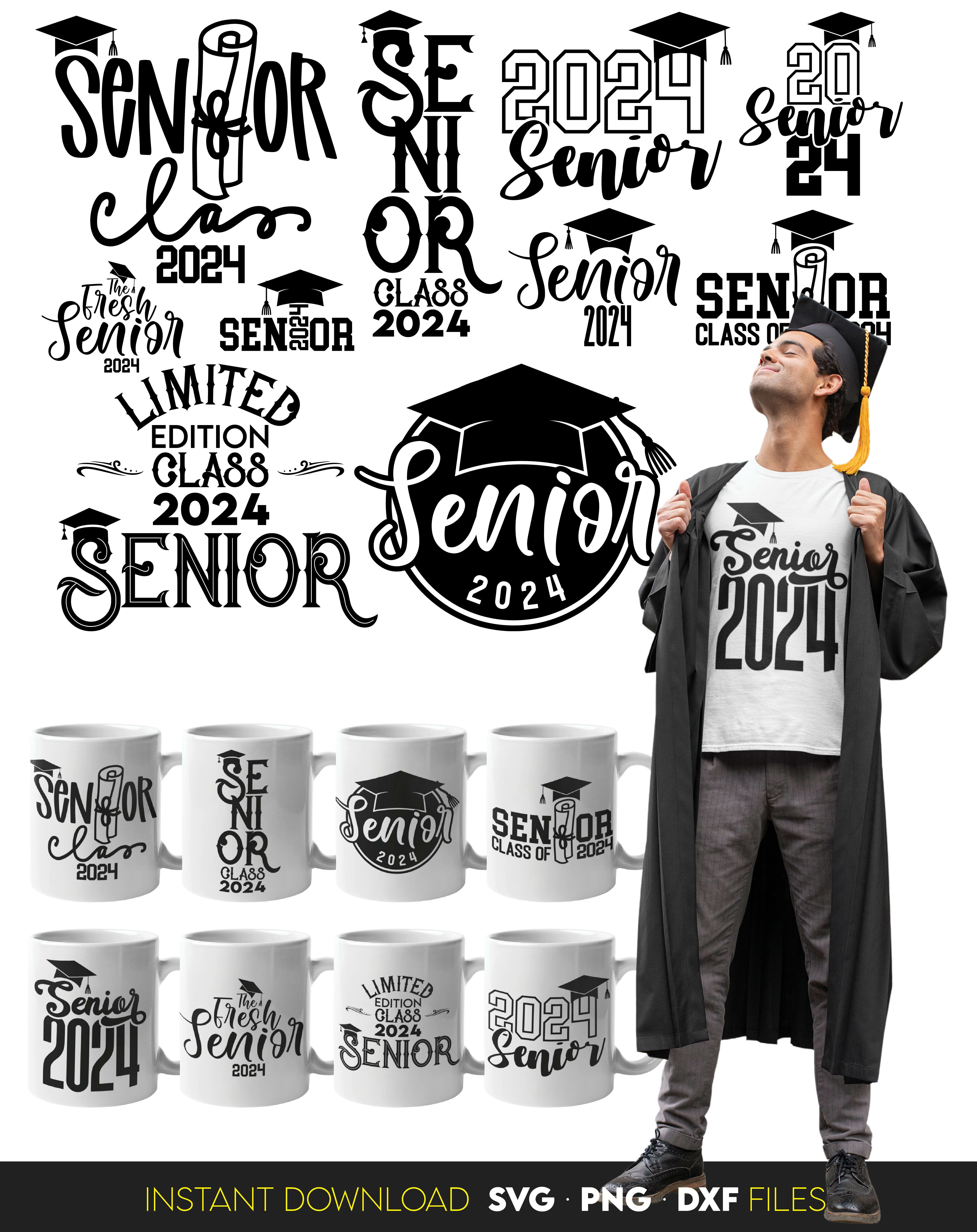 Senior Class Of 2024 SVG PNG Bundle | Graduation 2024