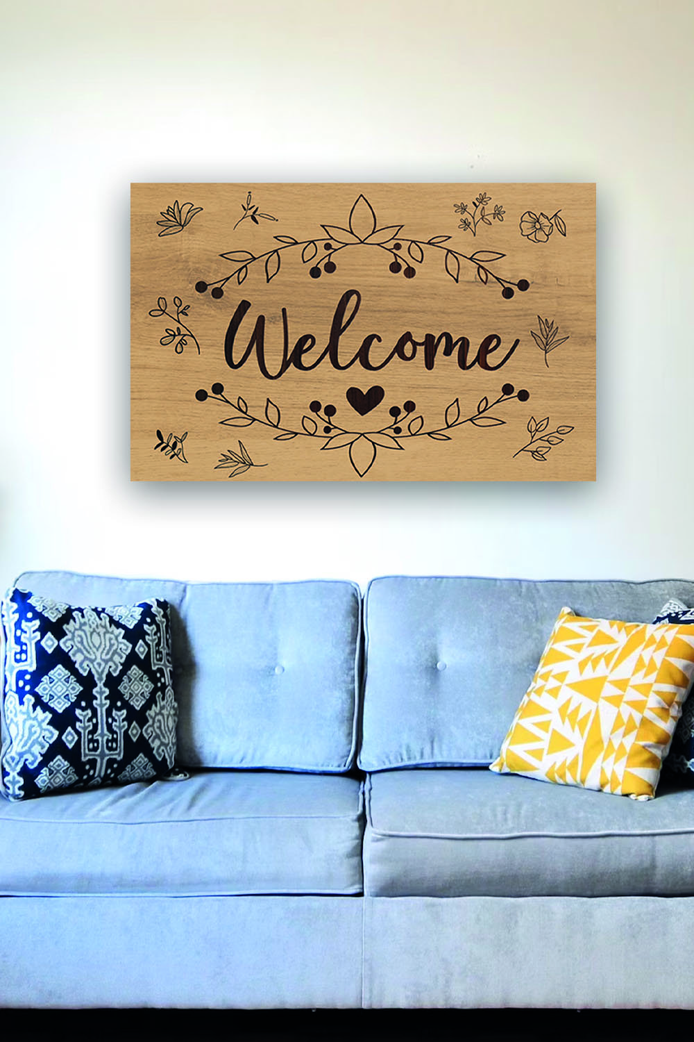 Welcome Wall Decor, Layered Cut Template