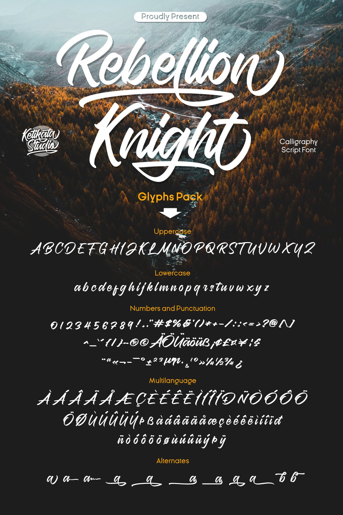 Rebellion Knight Calligraphy Script Font