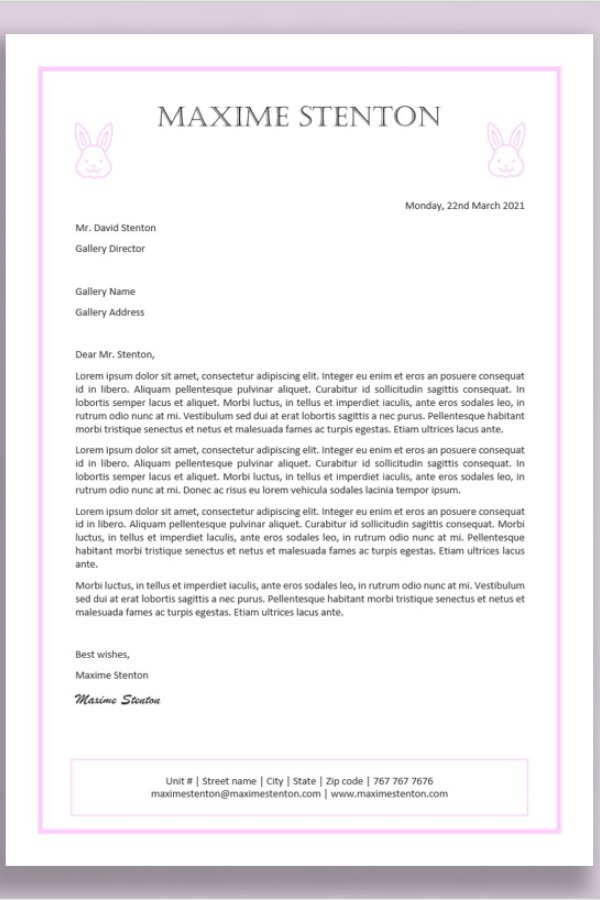 Easter Stationery, Easter Letterhead, Editable Word Template