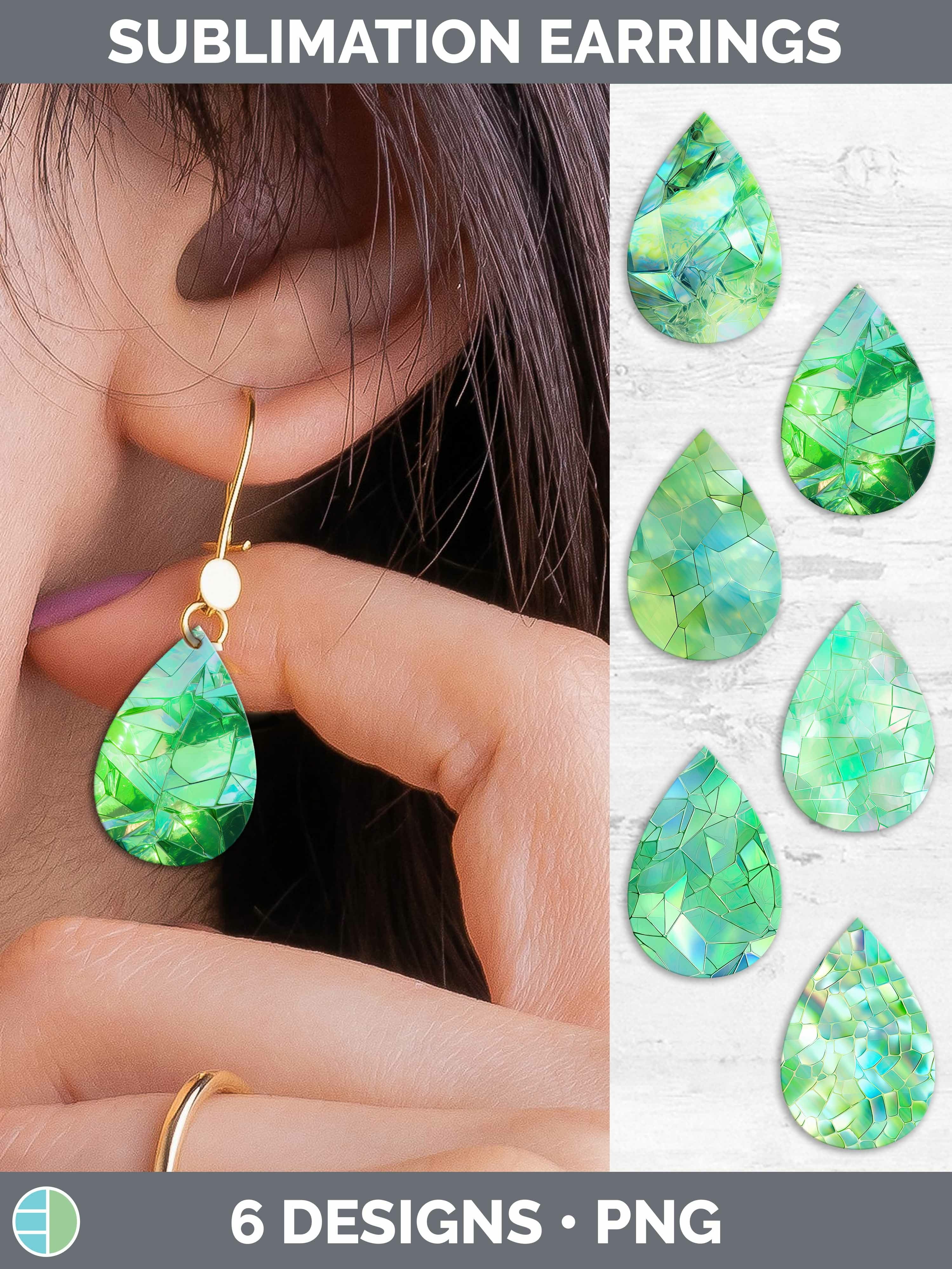 Holographic Spring Green Teardrop Earrings | Bundle Earring