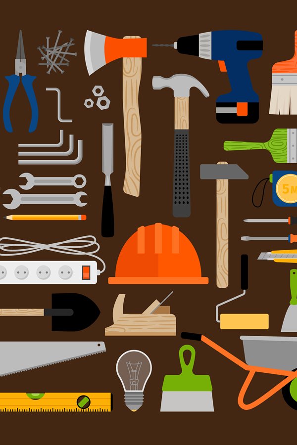 House repair working tools icons