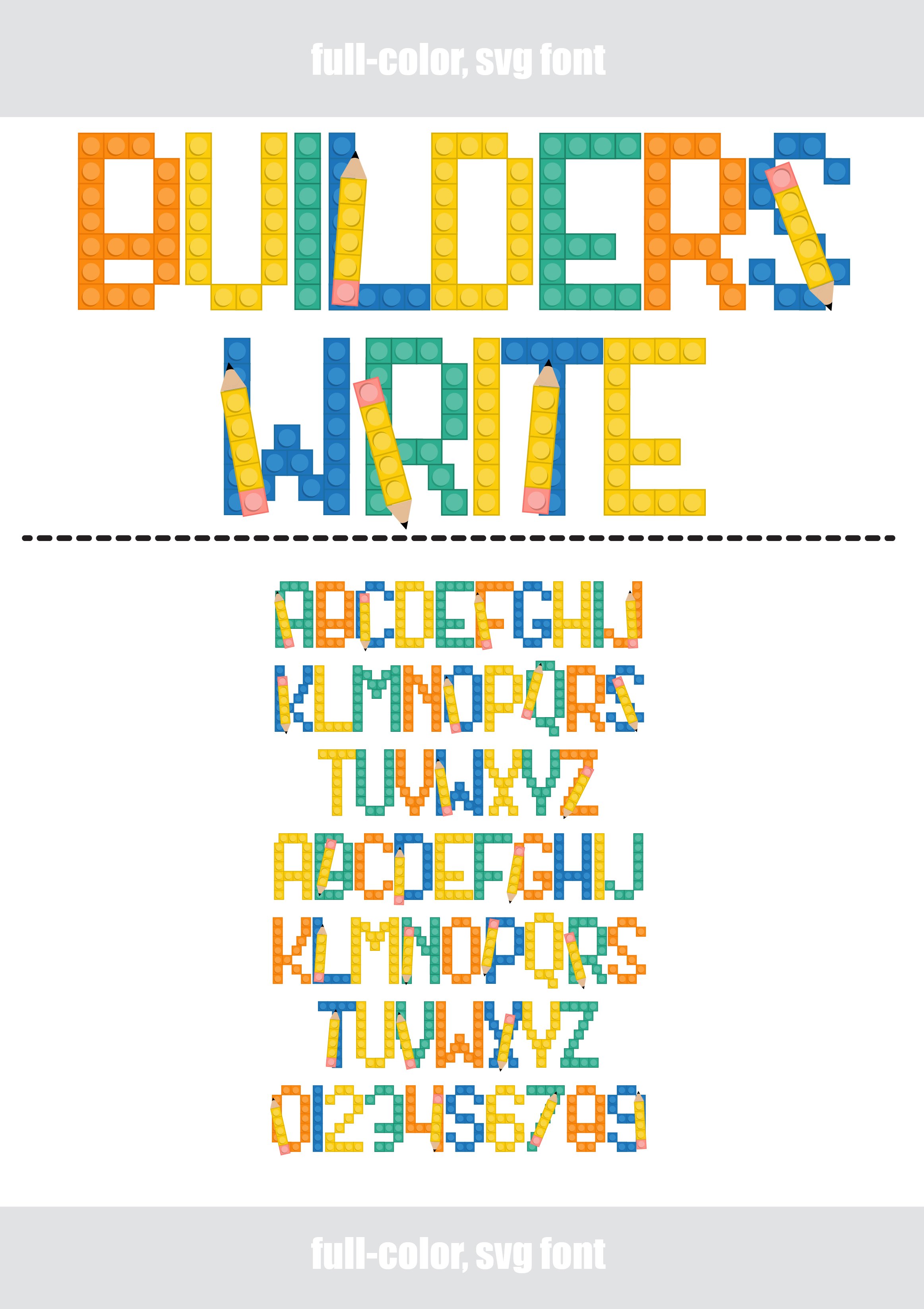 School Themed Full Color SVG Font