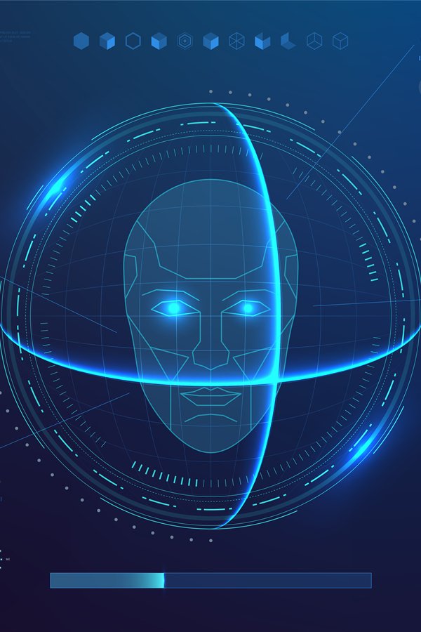 Biometrics digital face scanning, facial recognition softwar