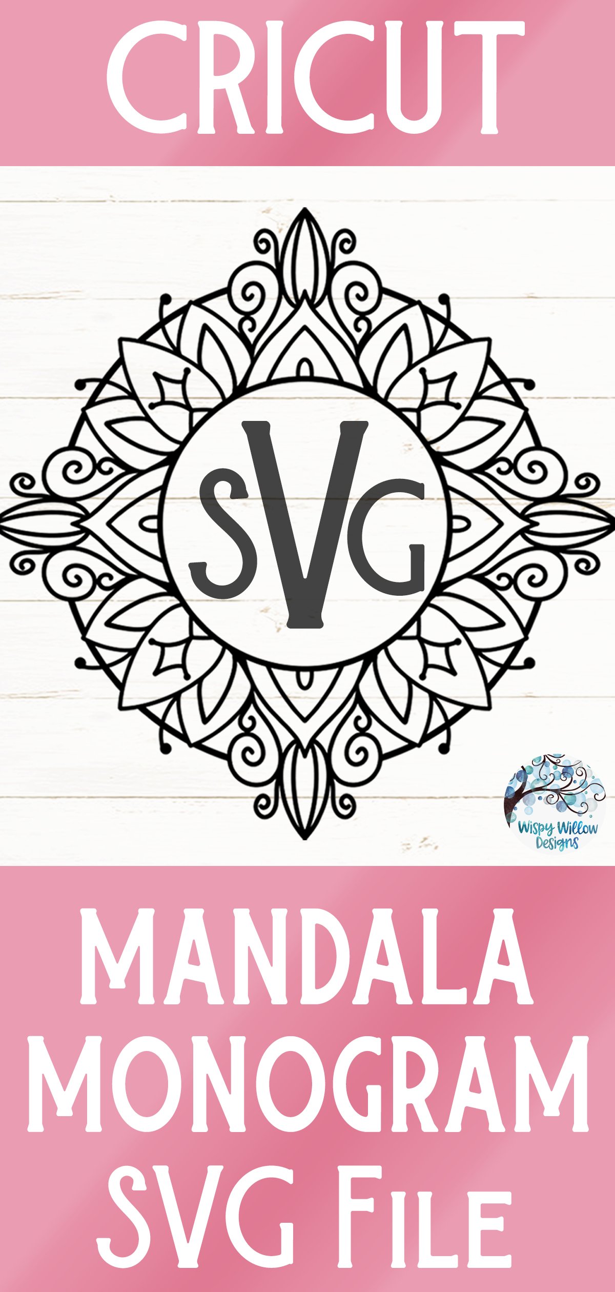 Floral Monogram Mandala SVG | Personalized Sign Cut File
