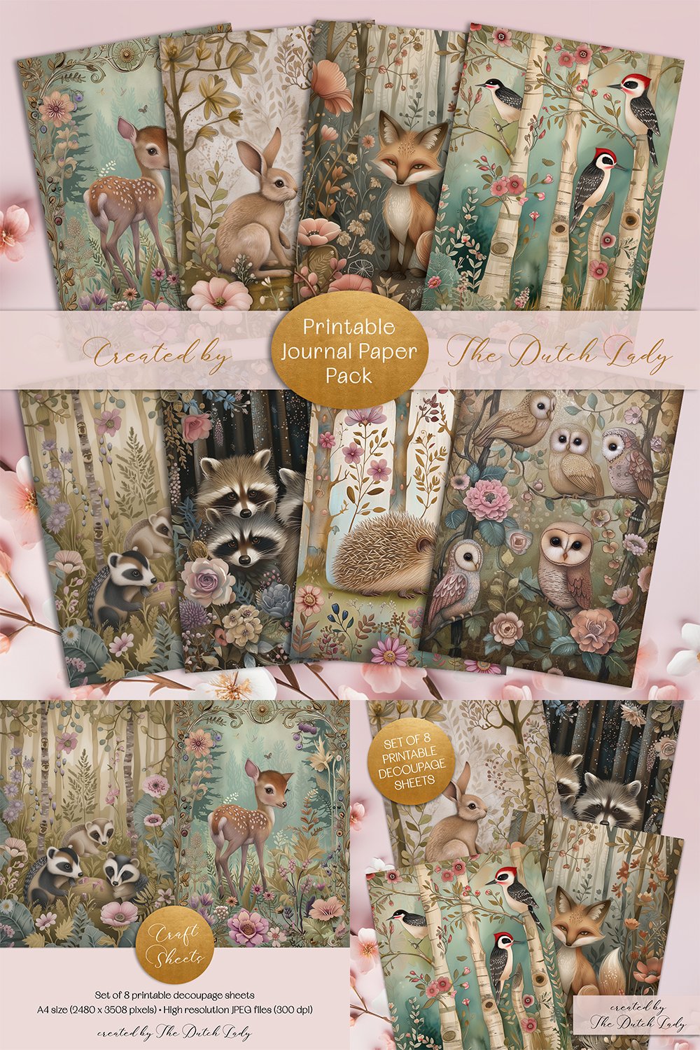 Woodland Animals Decoupage Craft Sheets