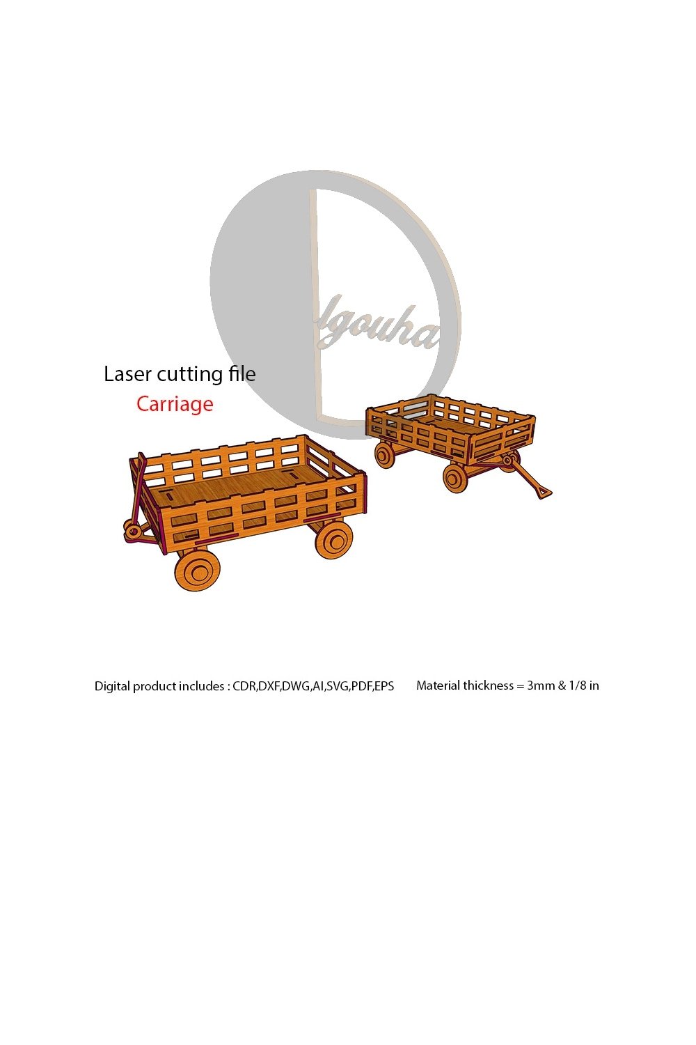 Carriage SVG - Laser Cutting File