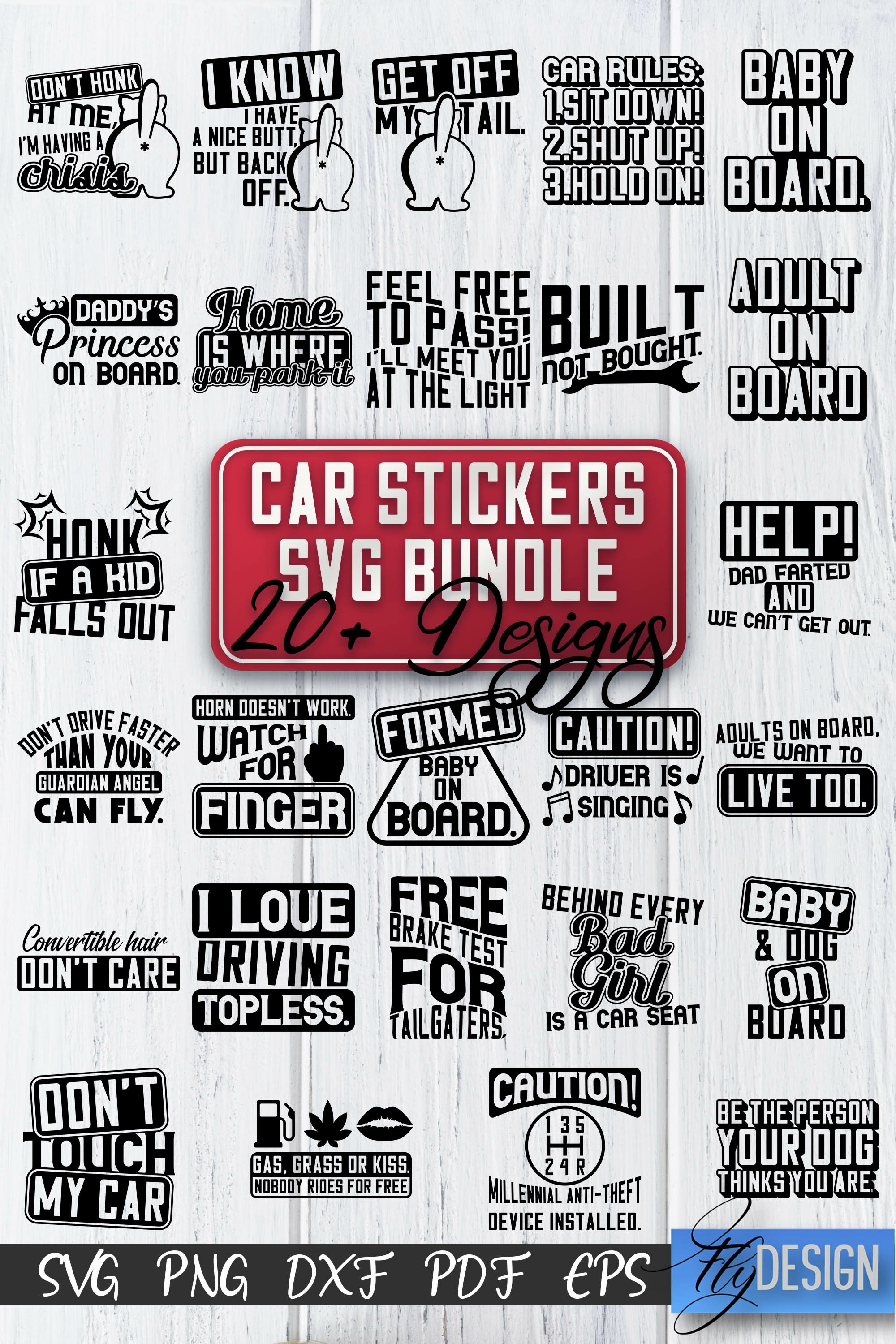 Car Stickers SVG BUndle | Car Decals SVG | Vehicle Decal SVG (1983183 ...