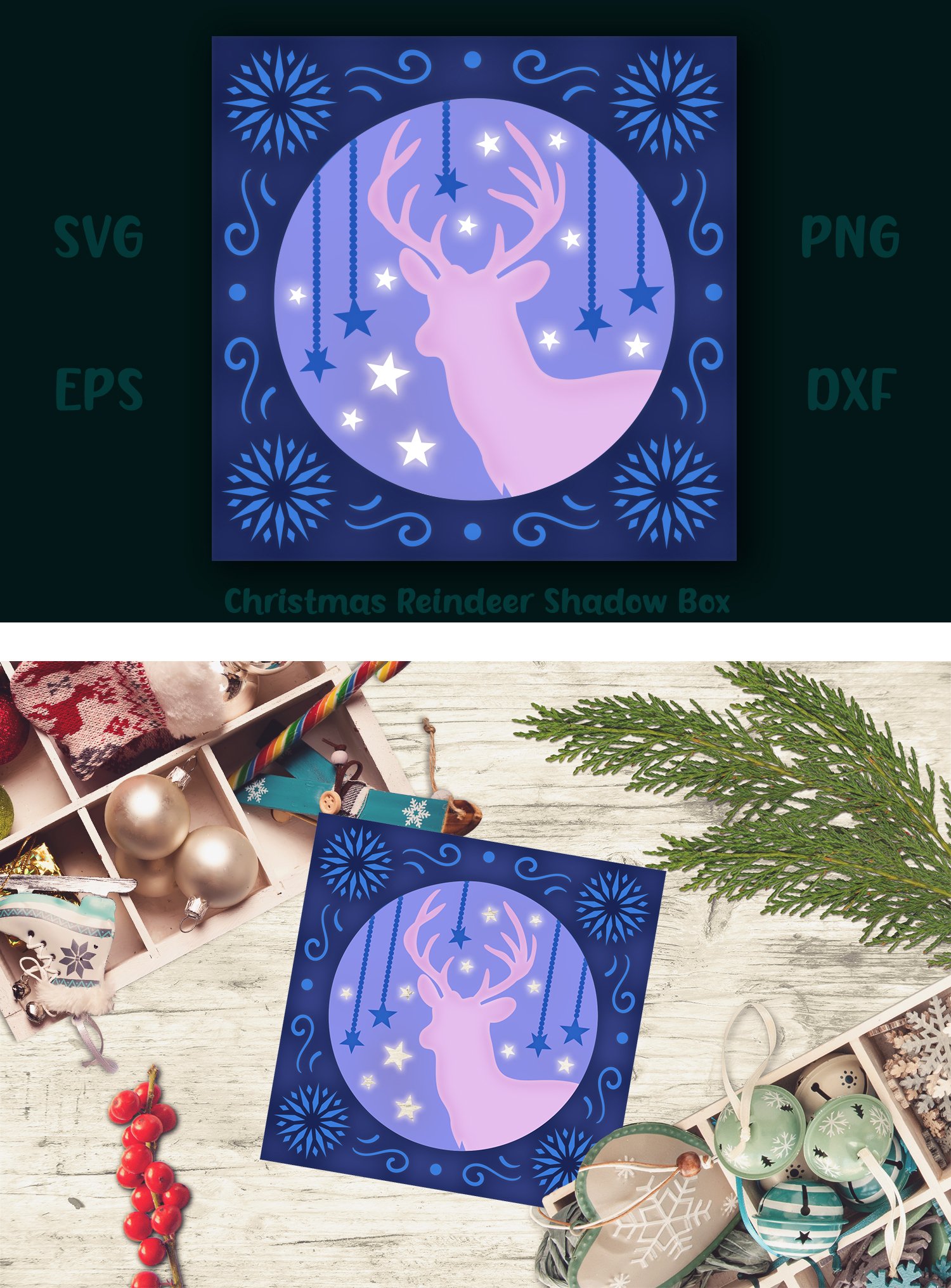 Christmas Reindeer Shadow Box