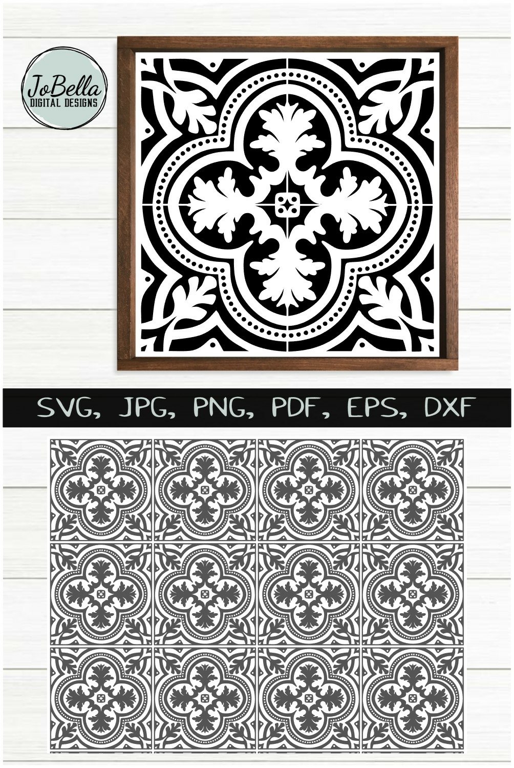 Farmhouse Spanish Tile SVG and Stencil