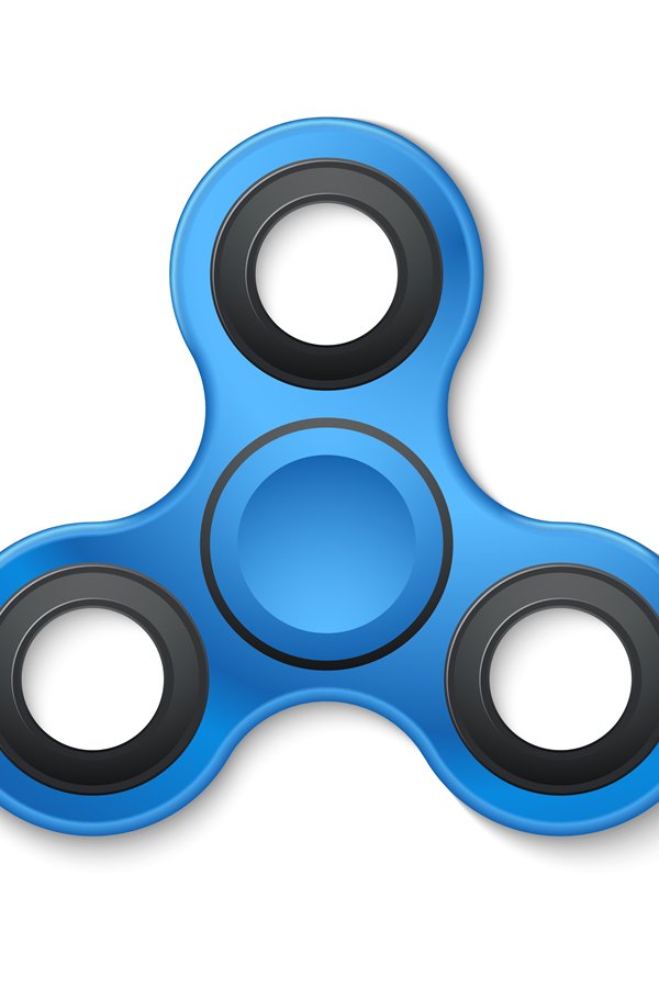Plastic fidget spinner stress relieving toy vector illustrat