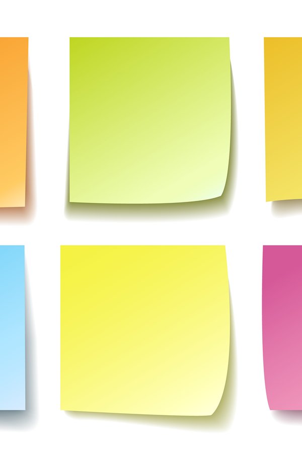 Colorful memo isolated on white