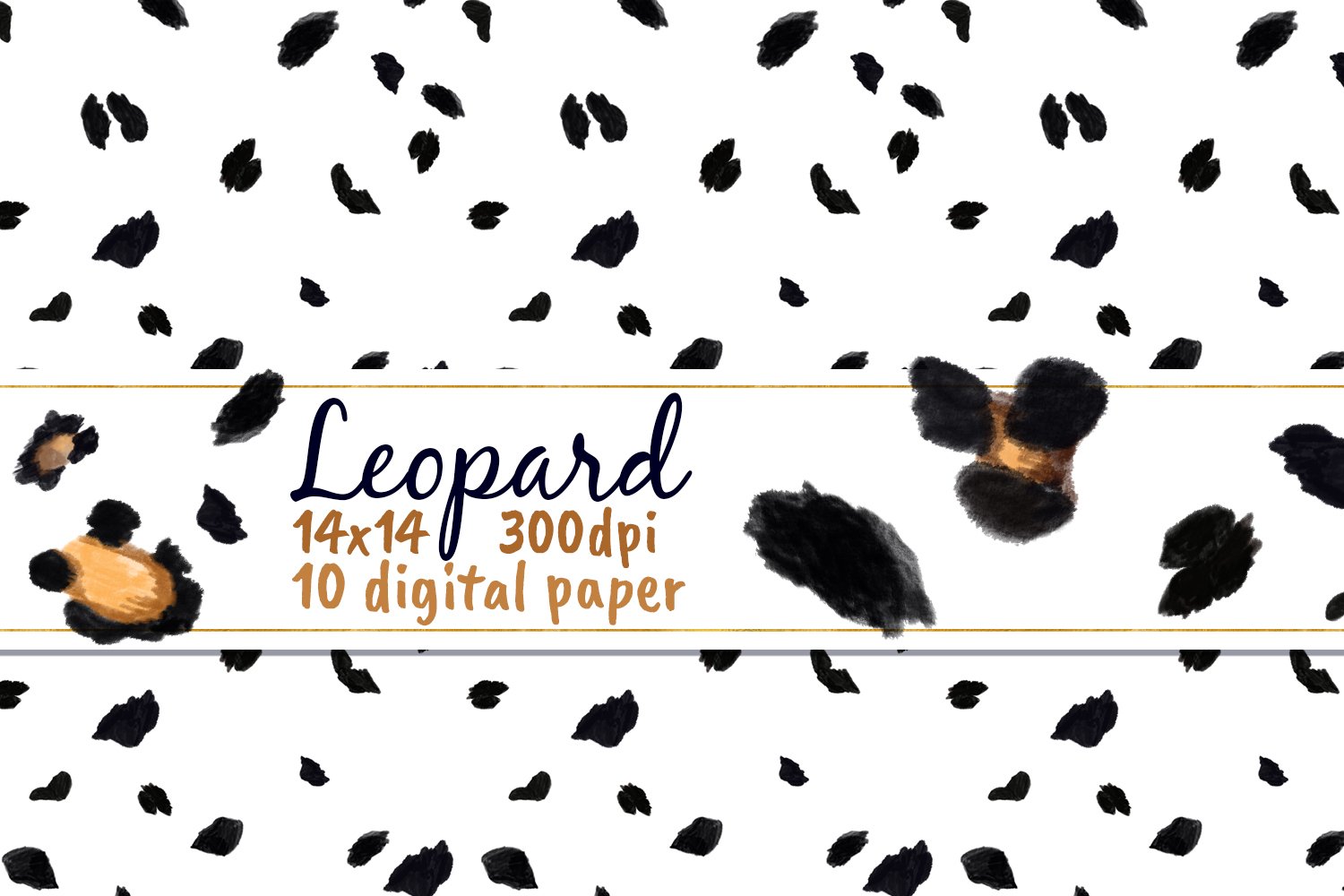Leopard Spots Digital Paper Cheetah Watercolor Clipart Skin