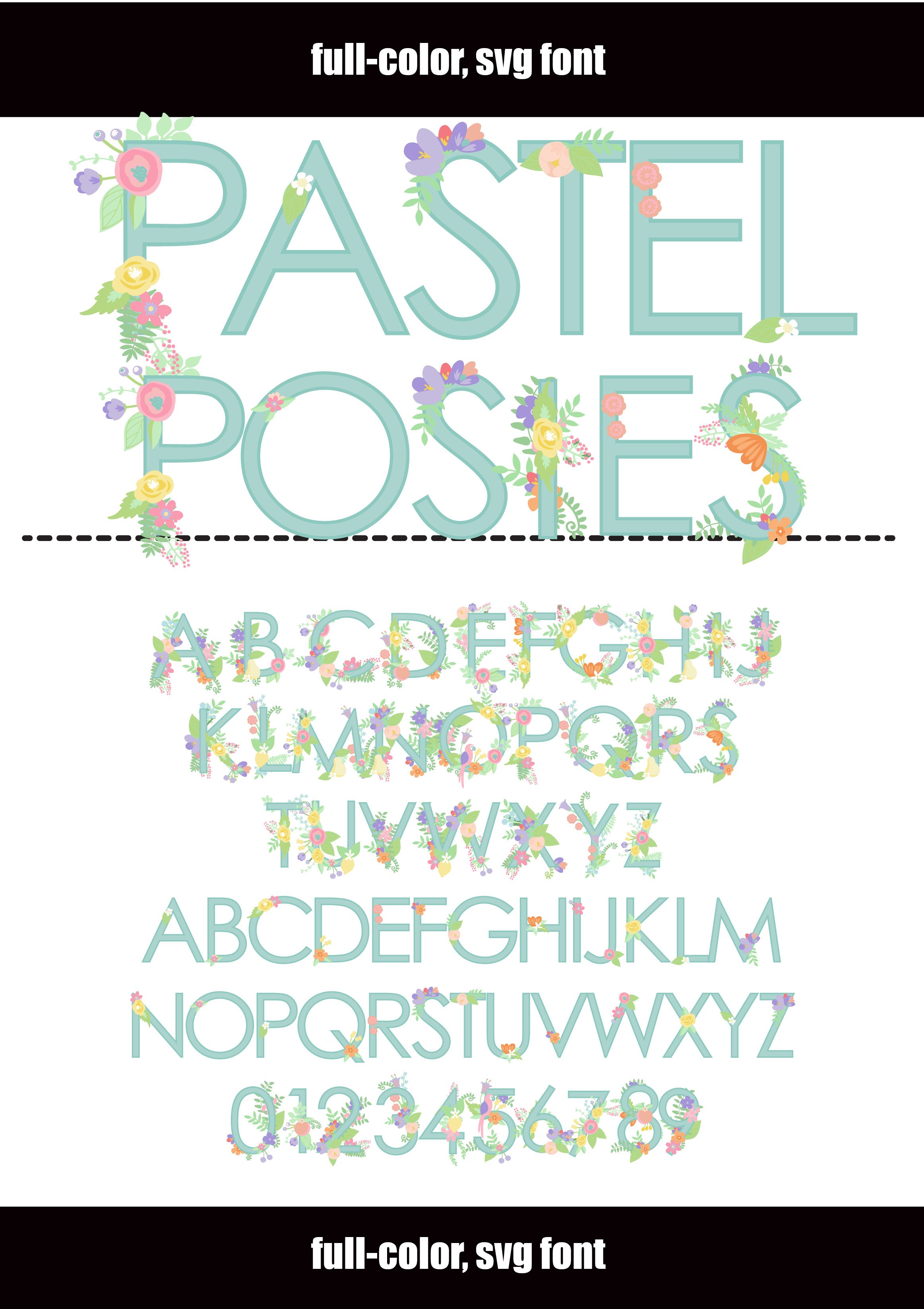 Full Color SVG floral font