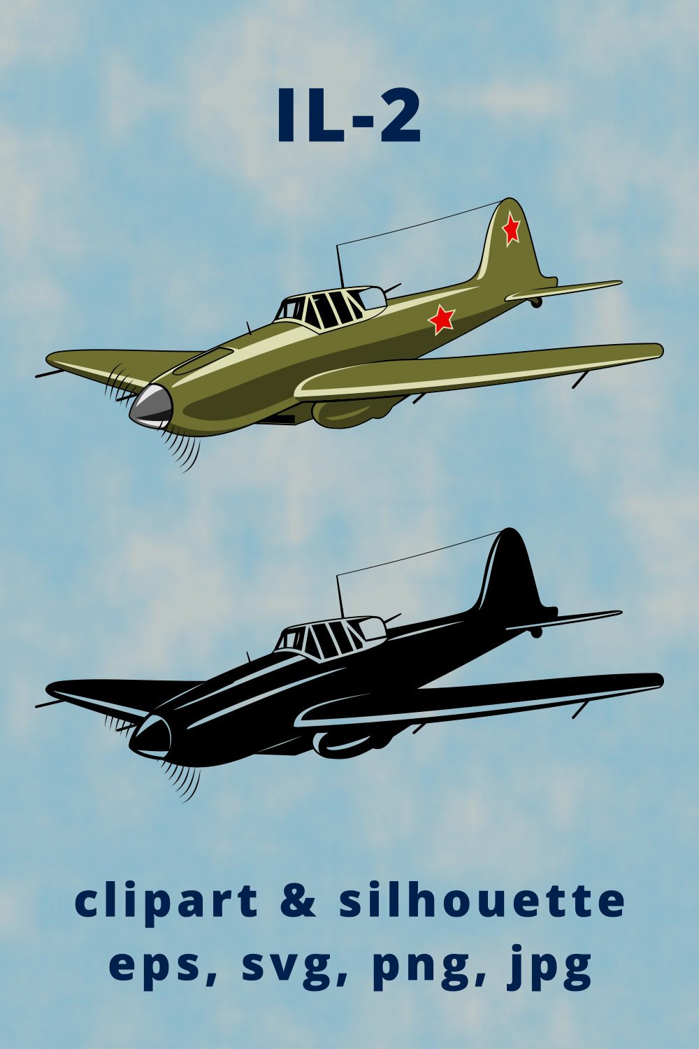IL-2 Soviet Fighter Plane Clipart