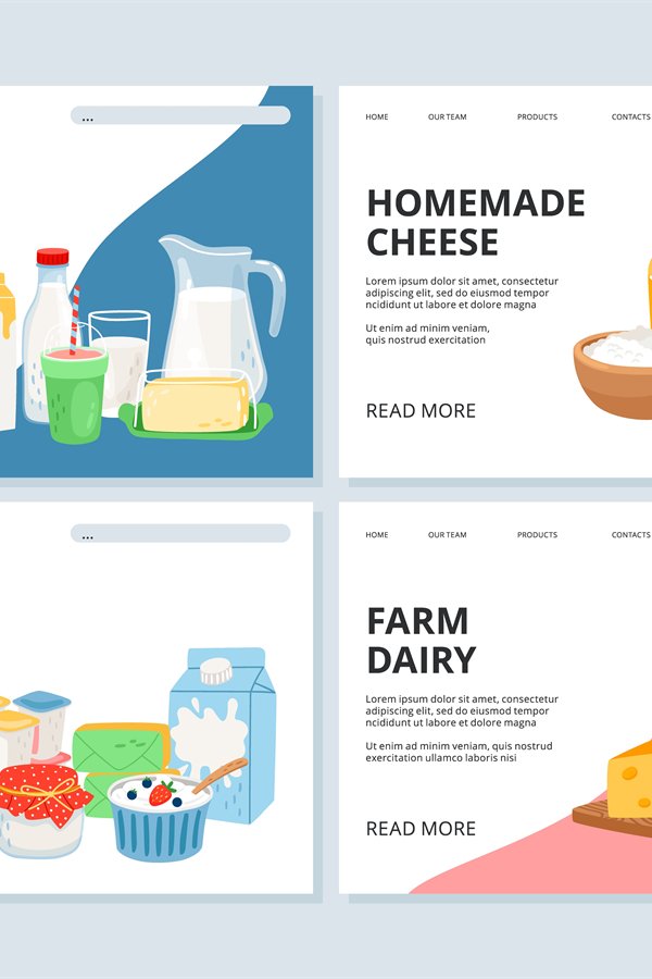 Farm dairy landing page
