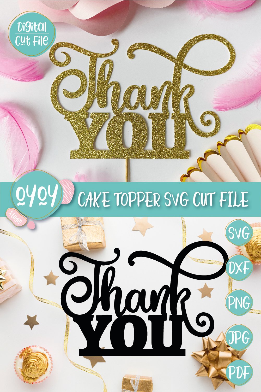 Thank You Cake Topper SVG |Thank You Sign SVG