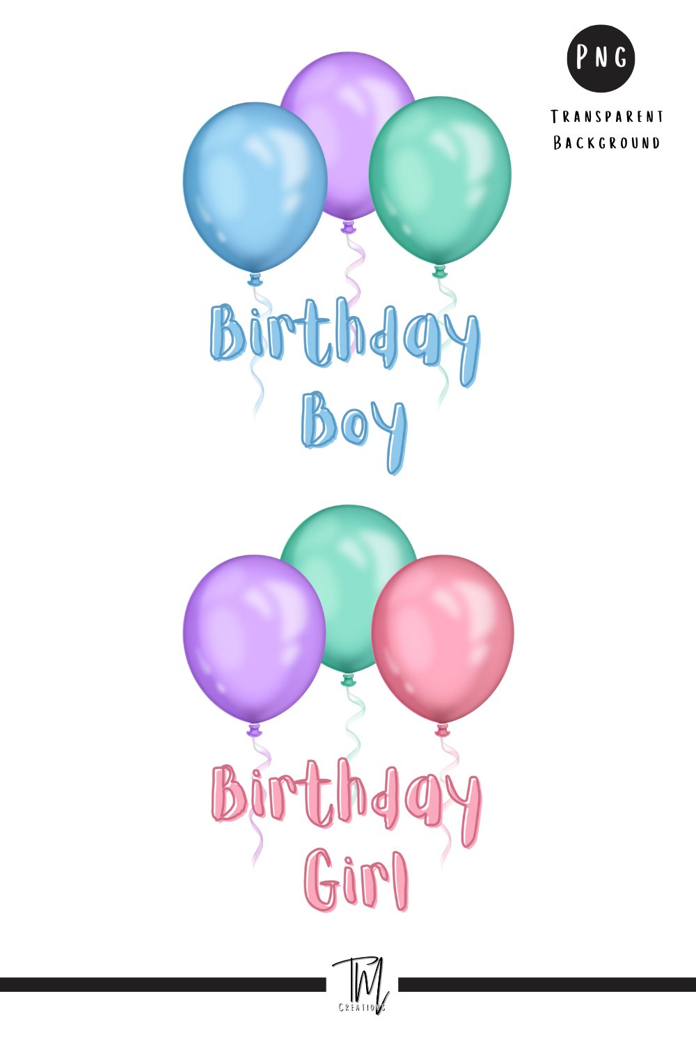 Birthday Girl/Boy Clipart, PNG - Transparent Background