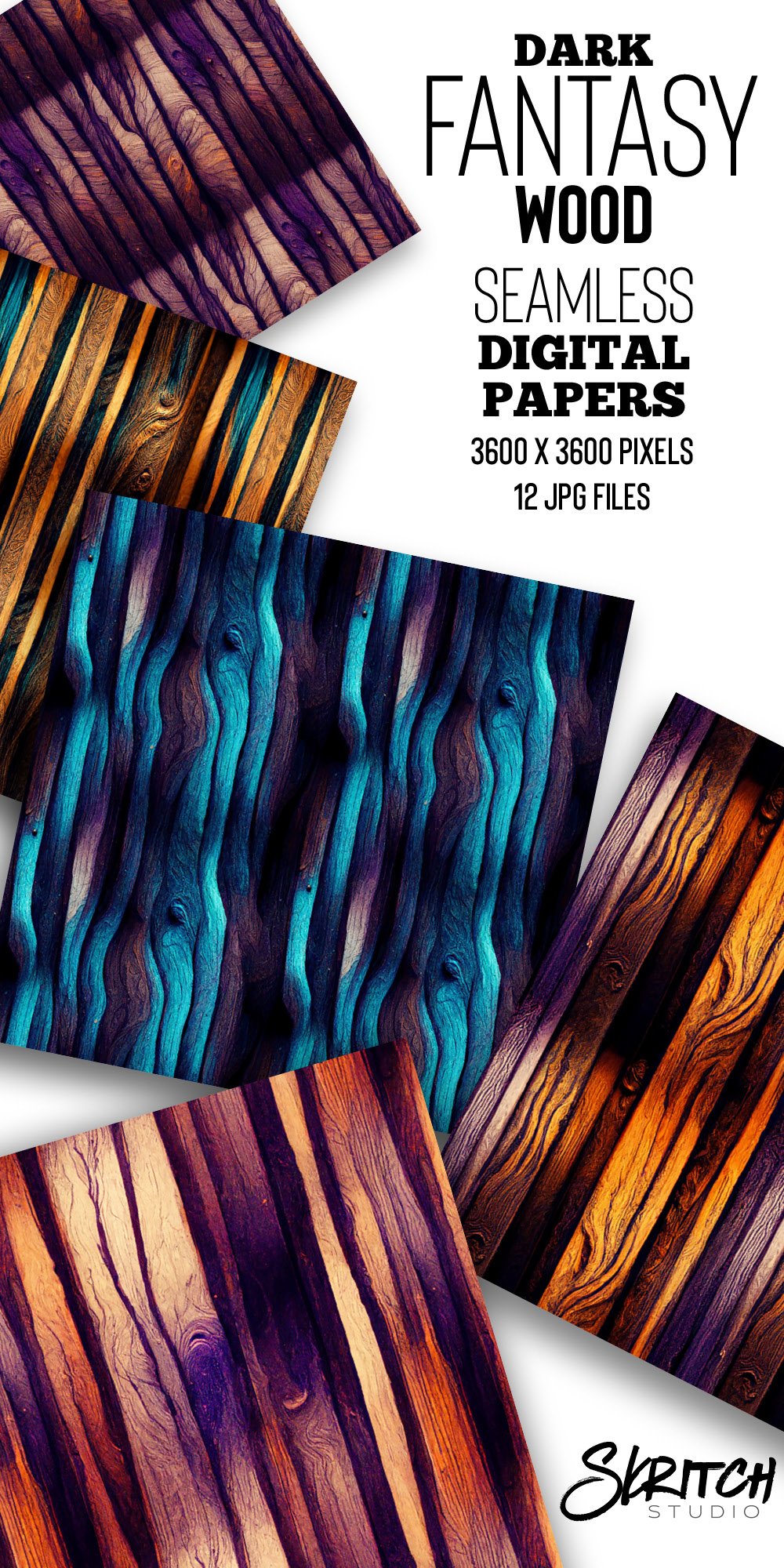 Dark Fantasy Wood Seamless Background Textures