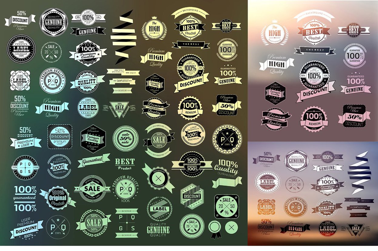 Premium and High Quality Labels set