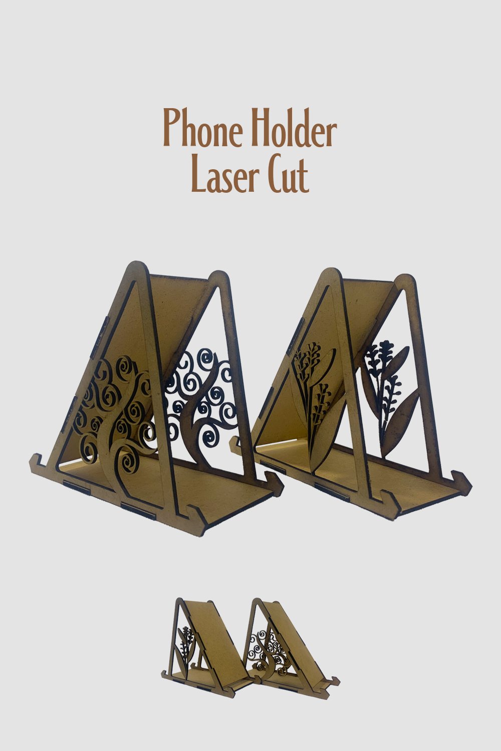 2 Mobile Phone Stand Holder SVG Laser Cut File (2408790)
