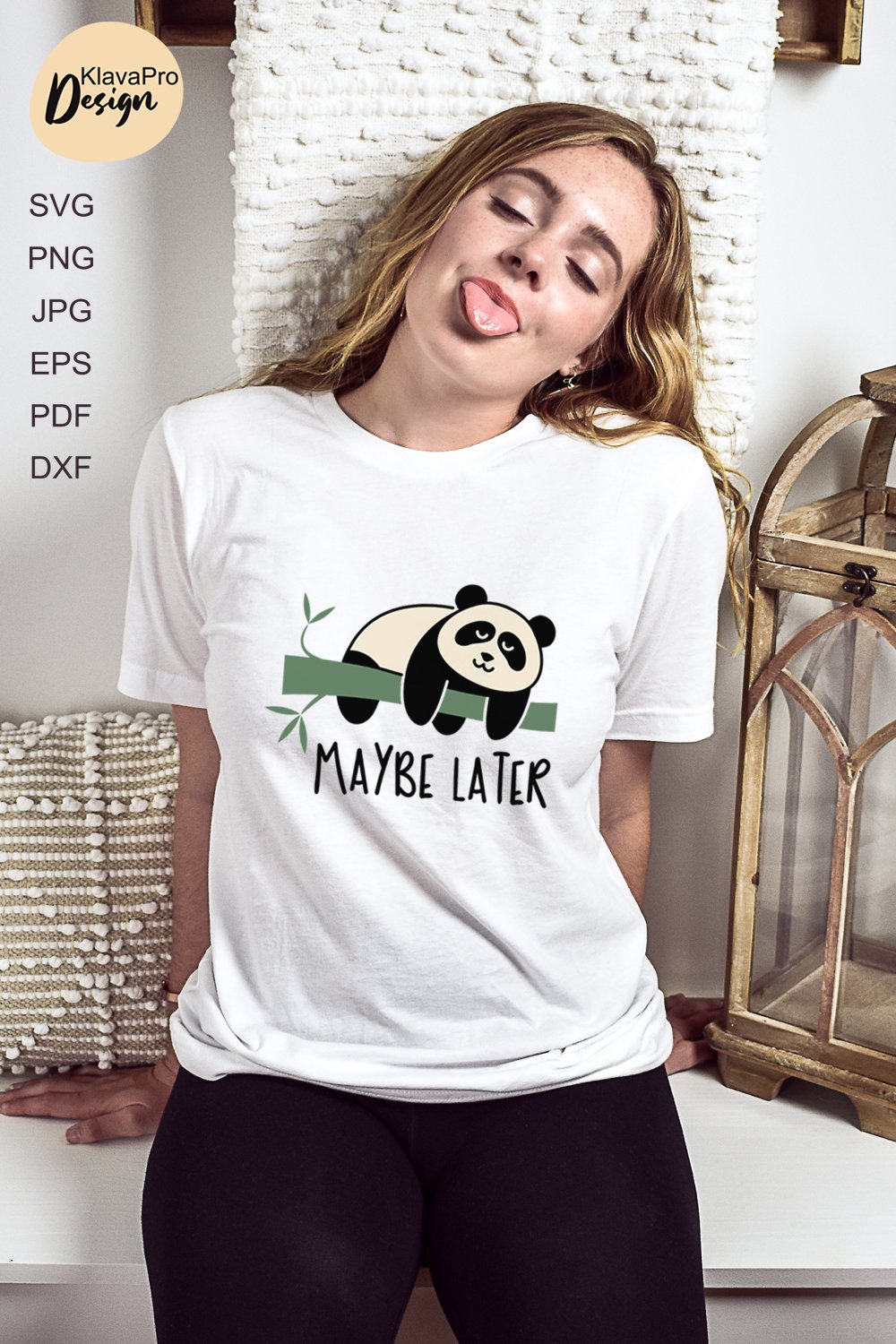 Maybe Later | Funny Lazy Panda layered SVG