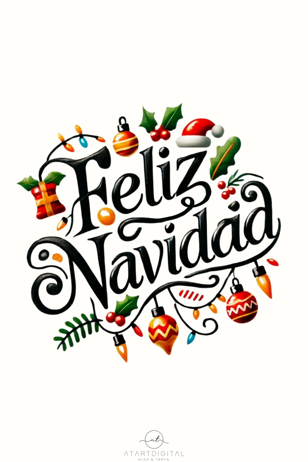 Festive Feliz Navidad for Shirt, Spanish Christmas Digital