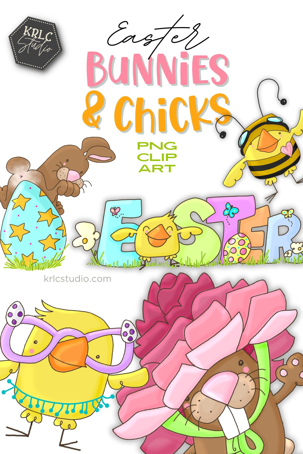 Bunnies & Chicks Easter Clipart